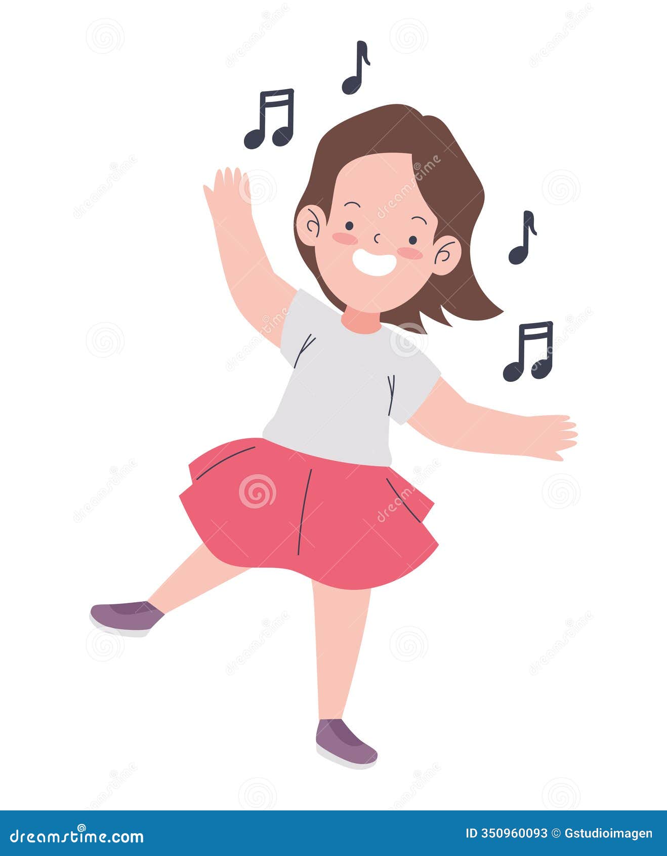 Cute girl dancing stock vector. Illustration of dancing - 350960093