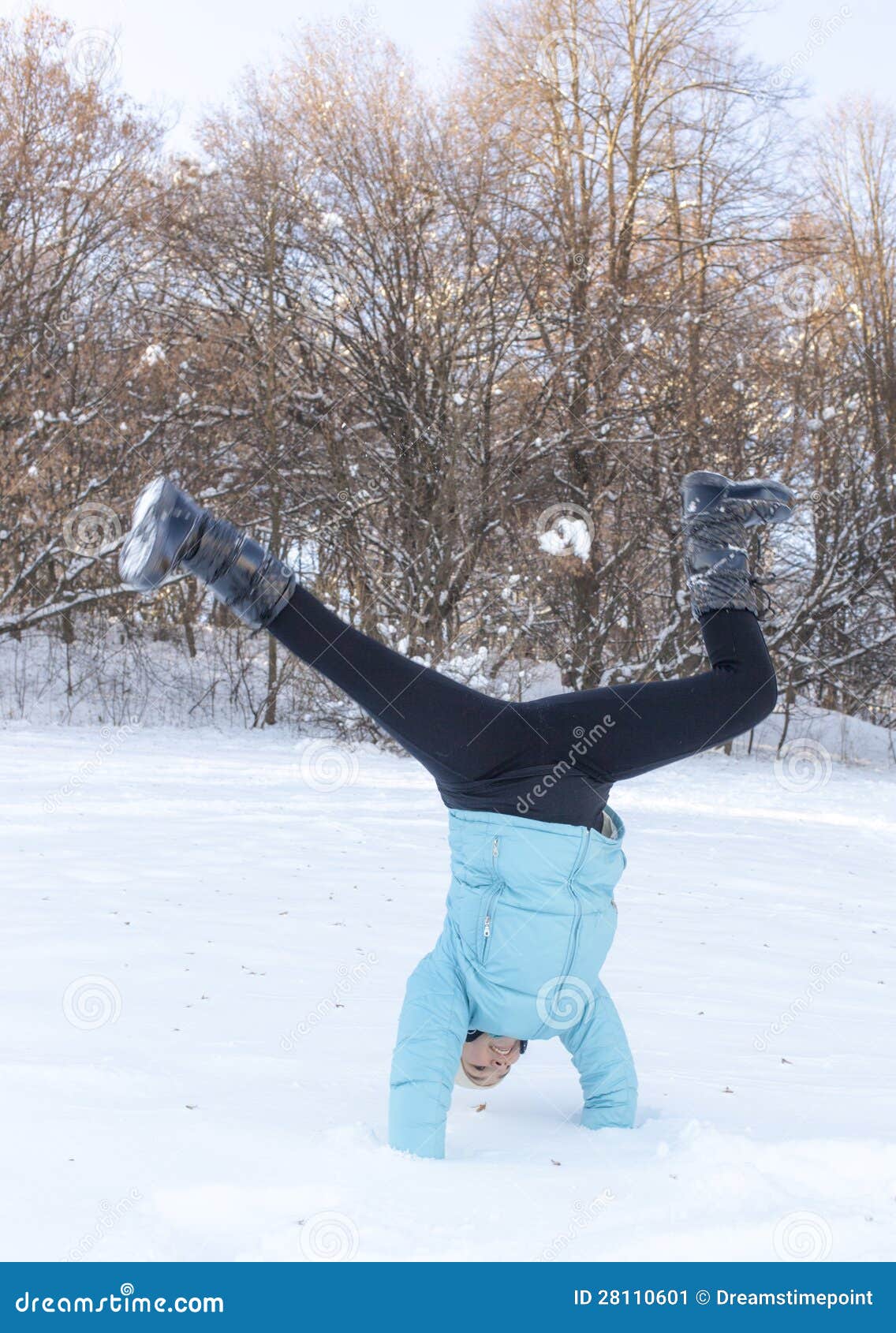 Cute Girl Doing The Cartwheel Stock Image | CartoonDealer.com #28110601