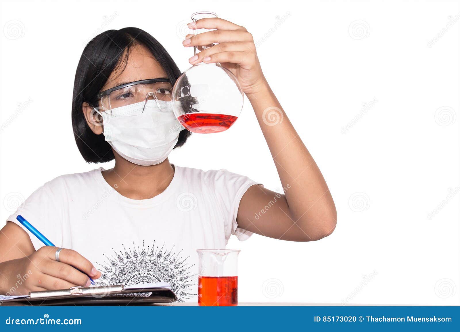 Cute Girl Doing Science Experiment Stock Photo - Image of science ...