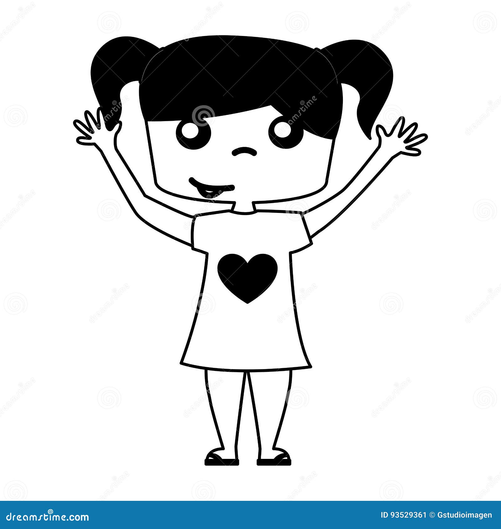 Cute Girl Drawing Character Stock Vector - Illustration of baby, female ...