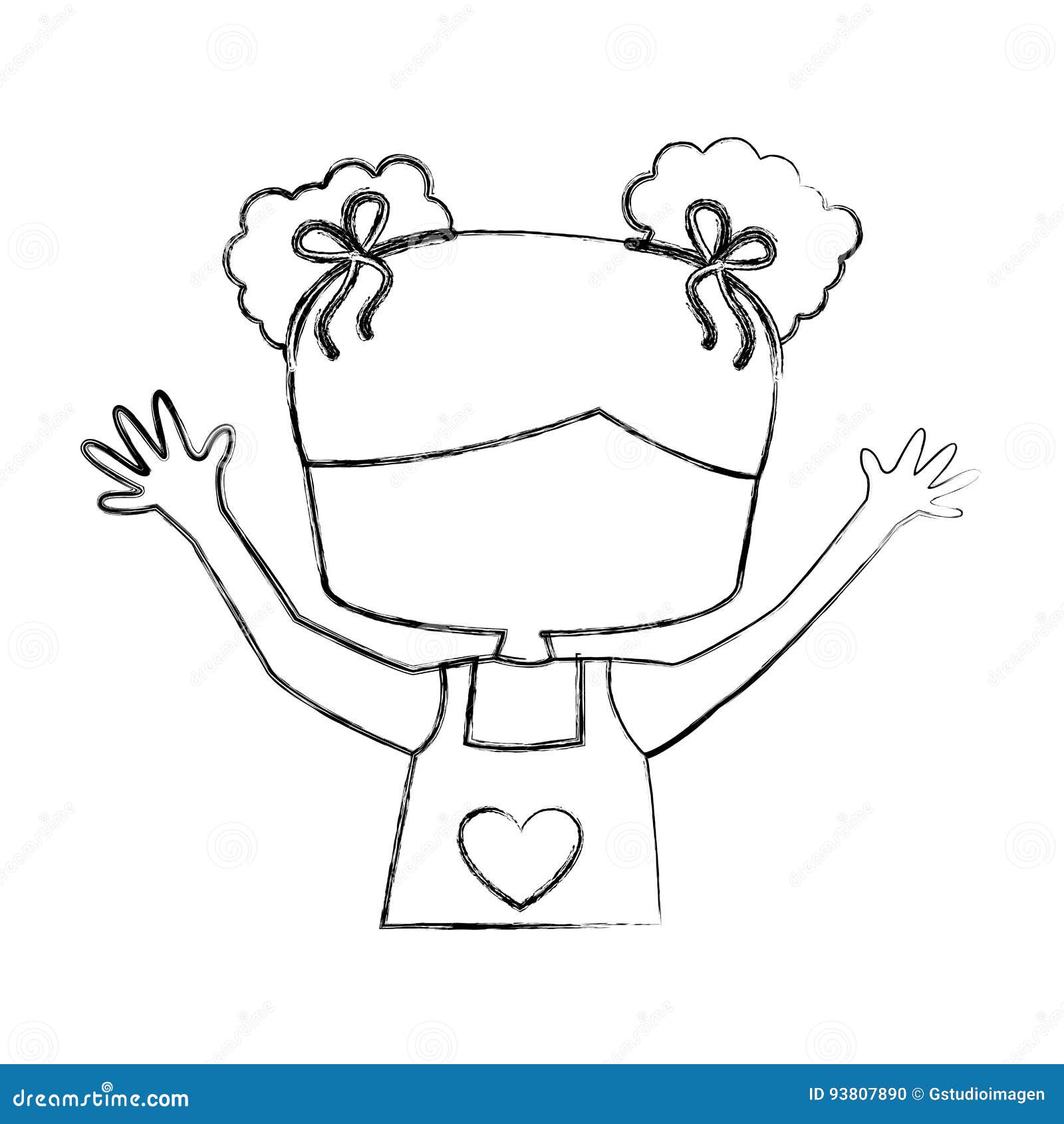 Cute Girl Drawing Character Stock Vector - Illustration of lady, post ...