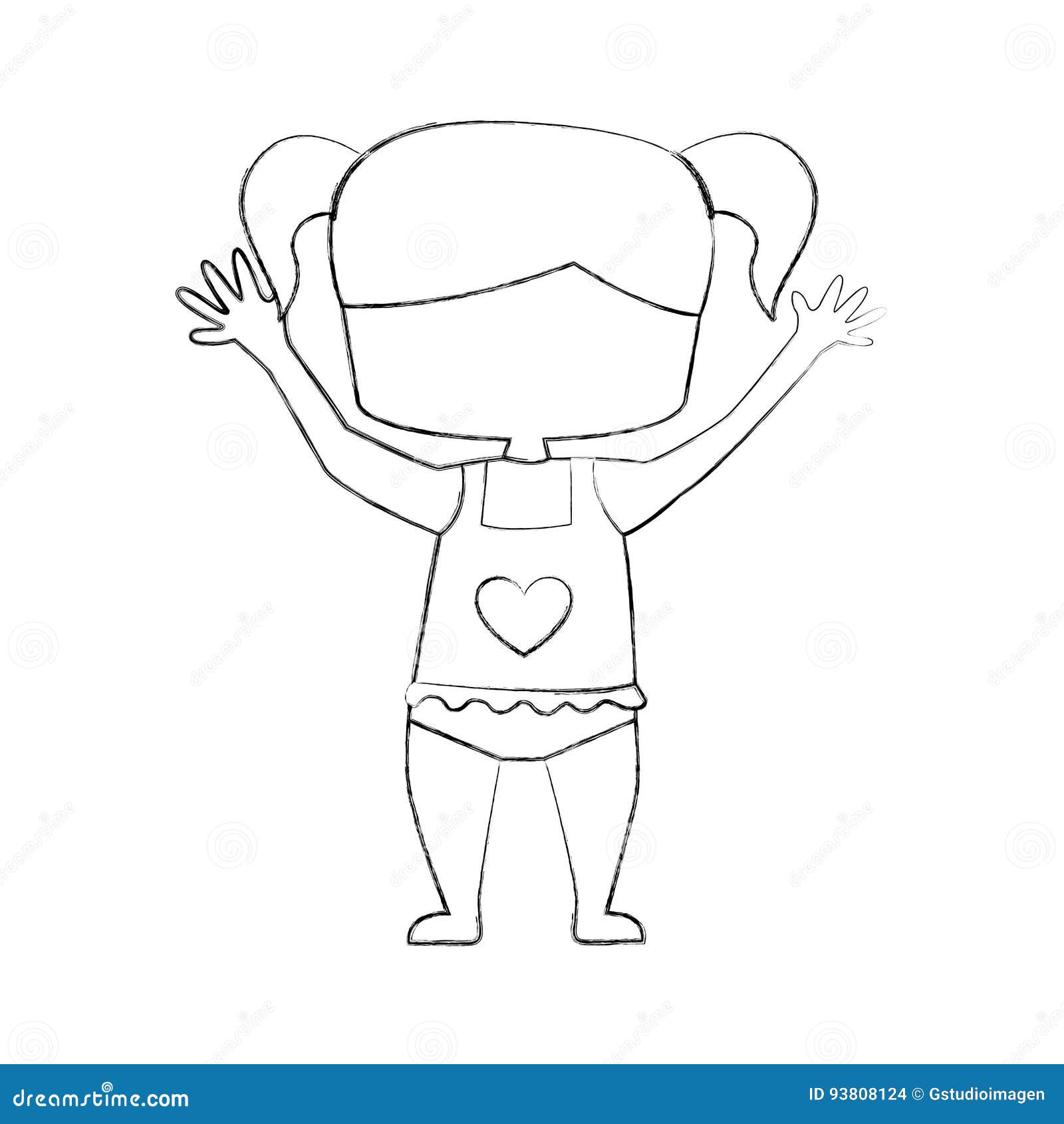 Cute Girl Drawing Character Stock Vector - Illustration of female, clip ...