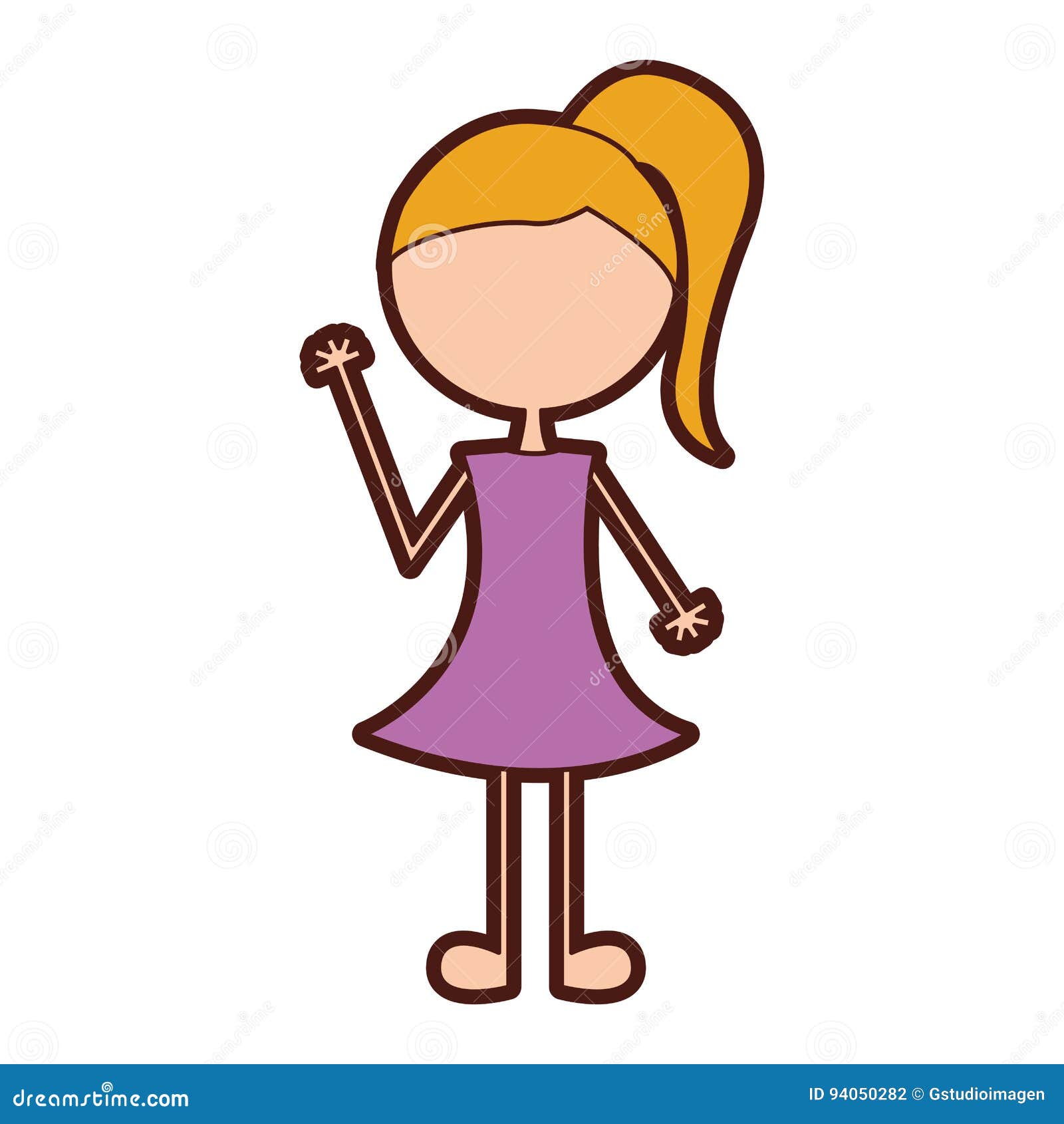Cute Girl Drawing Character Stock Vector - Illustration of feminine ...