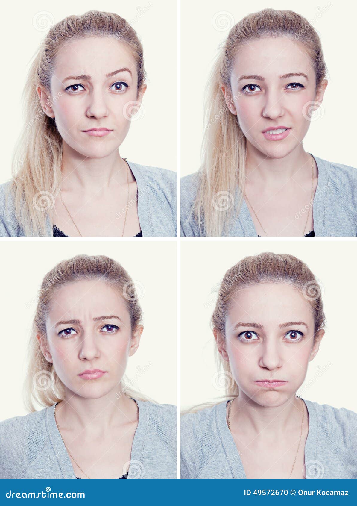 Cute Girl Emotion Square Set Stock Photo - Image of people, behavior ...