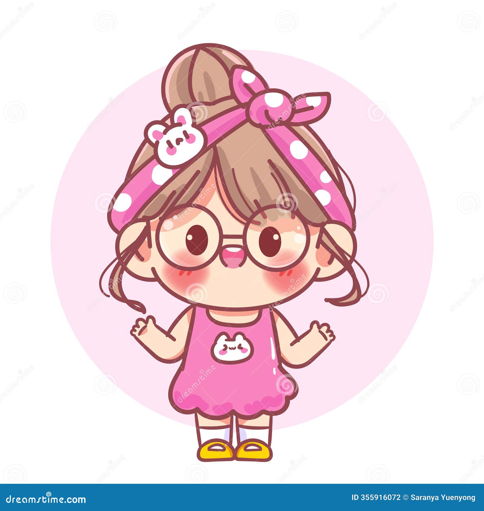 Cute Girl Explaining Something Cartoon Character Stock Vector ...