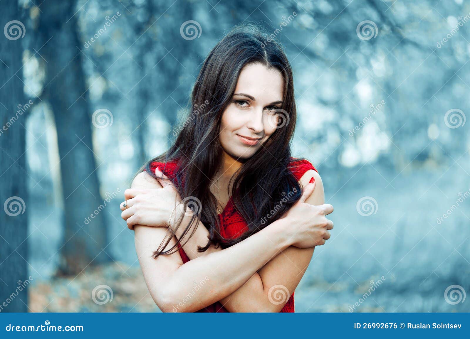 Cute girl freezing stock photo. Image of standing, beautiful - 26992676