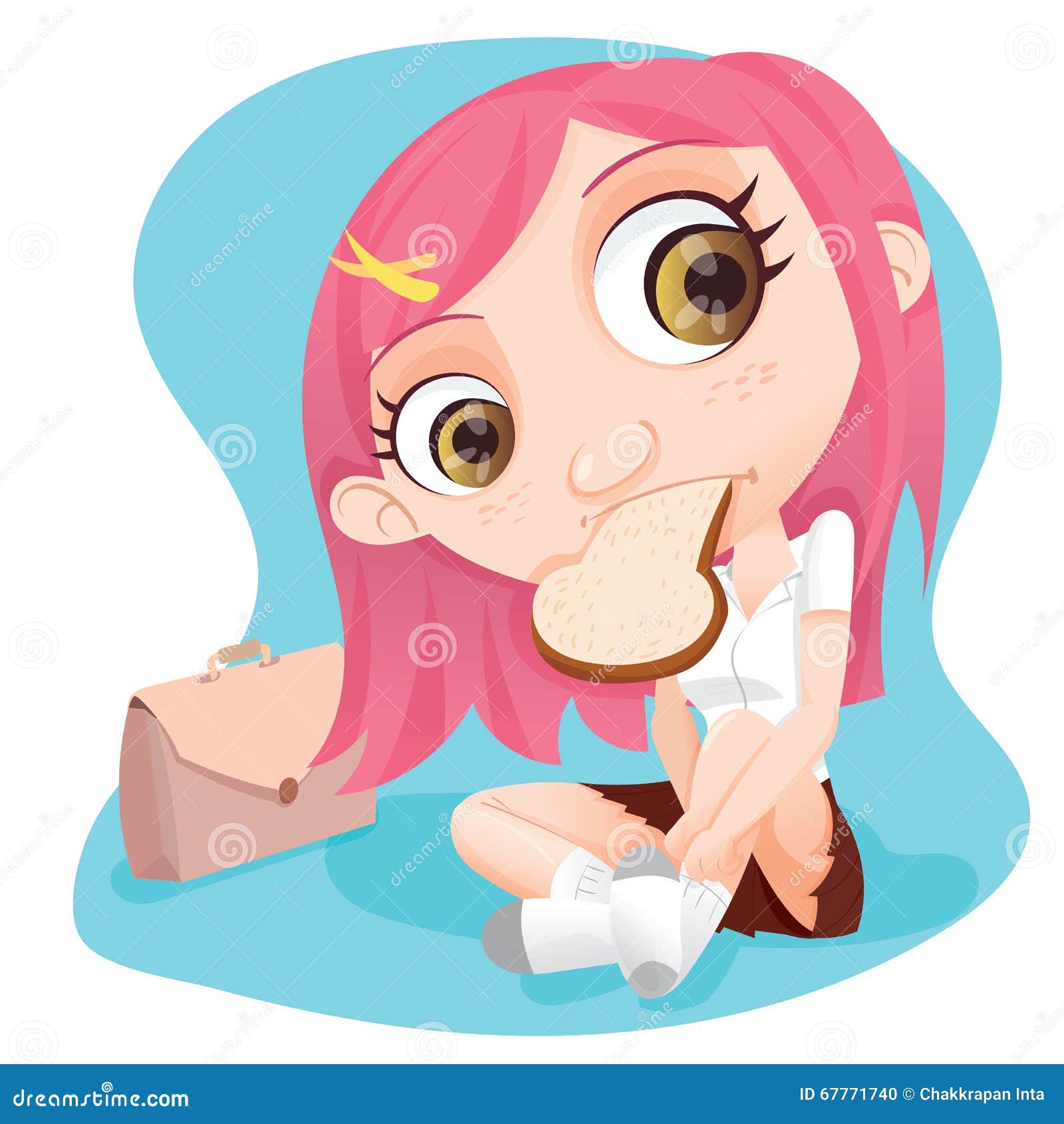 Cute Girl Get Dressed School Uniform. Stock Vector - Illustration of ...