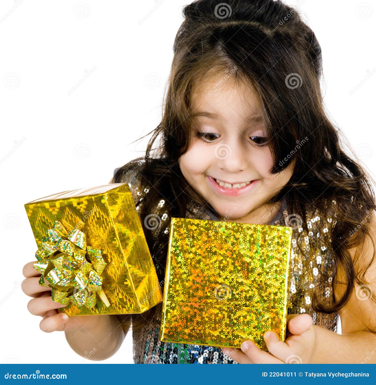 Cute girl with a gift stock image. Image of girl, celebration - 22041011