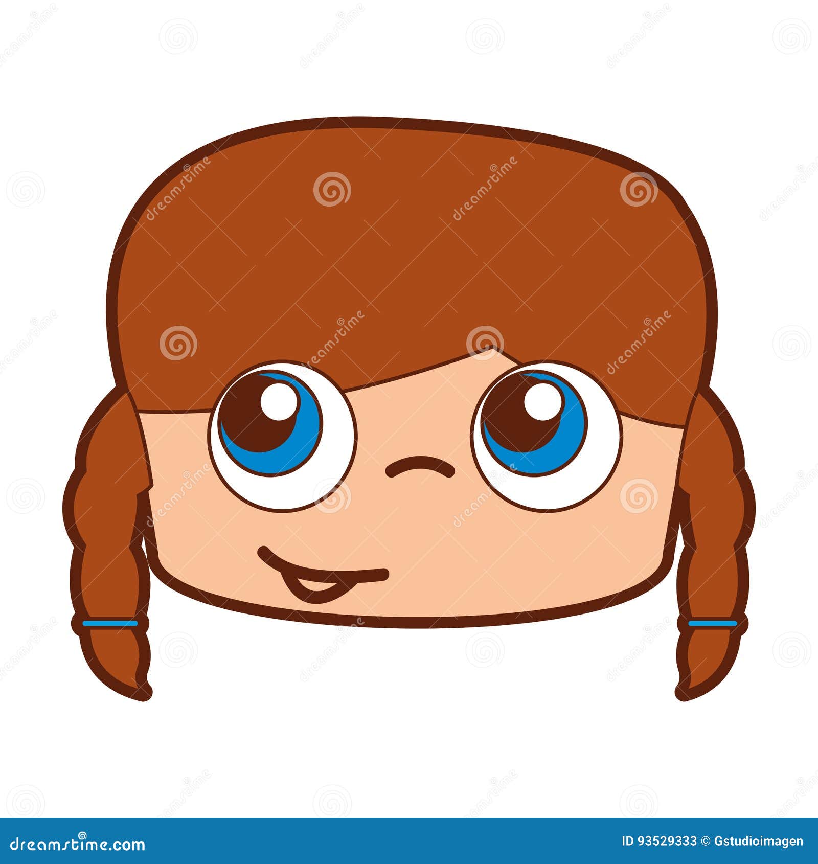 Cute Girl Head Drawing Character Stock Vector - Illustration of ...