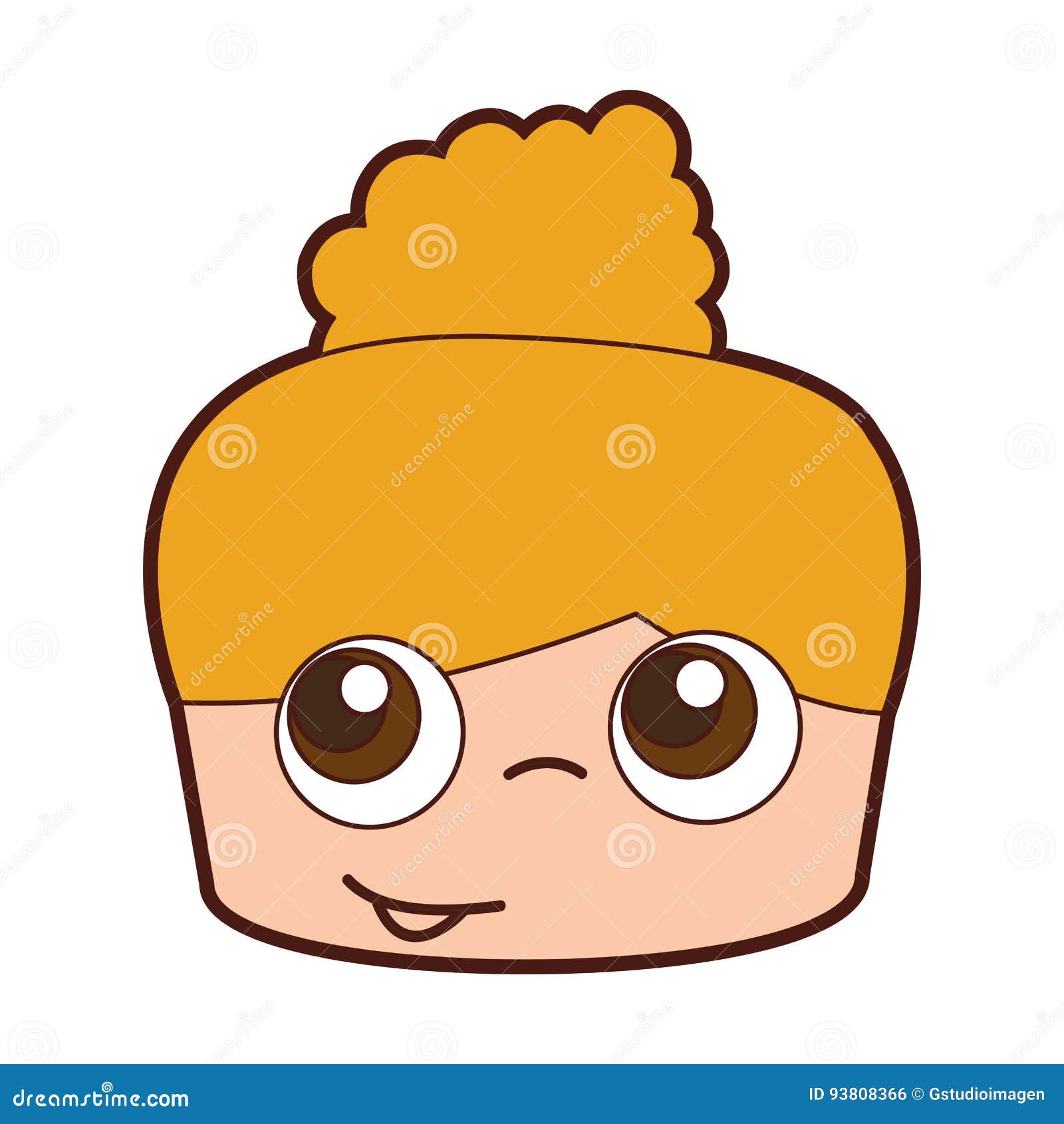 Cute Girl Head Drawing Character Stock Vector - Illustration of ...