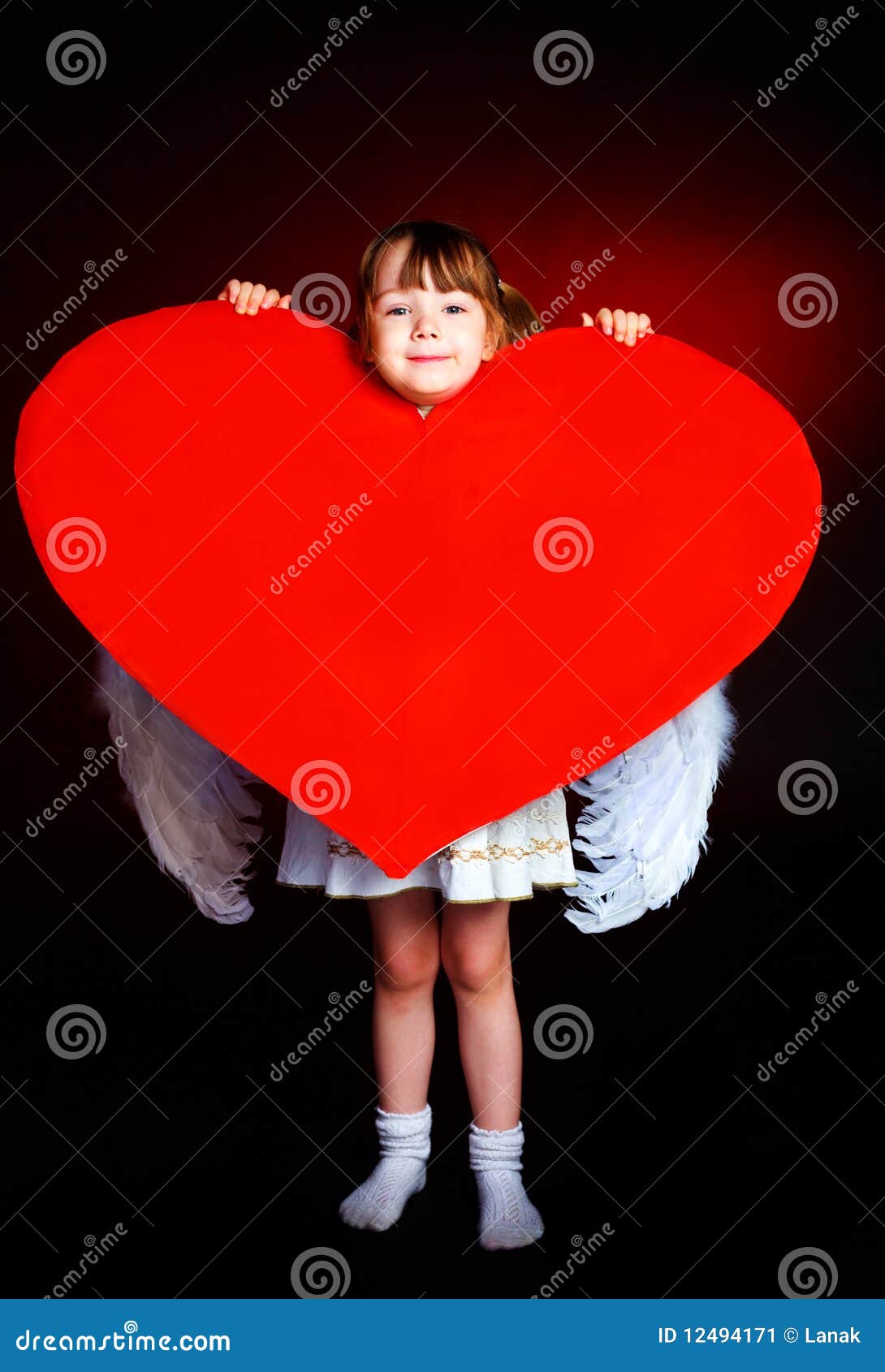 Cute girl with a heart stock image. Image of cheerful - 12494171