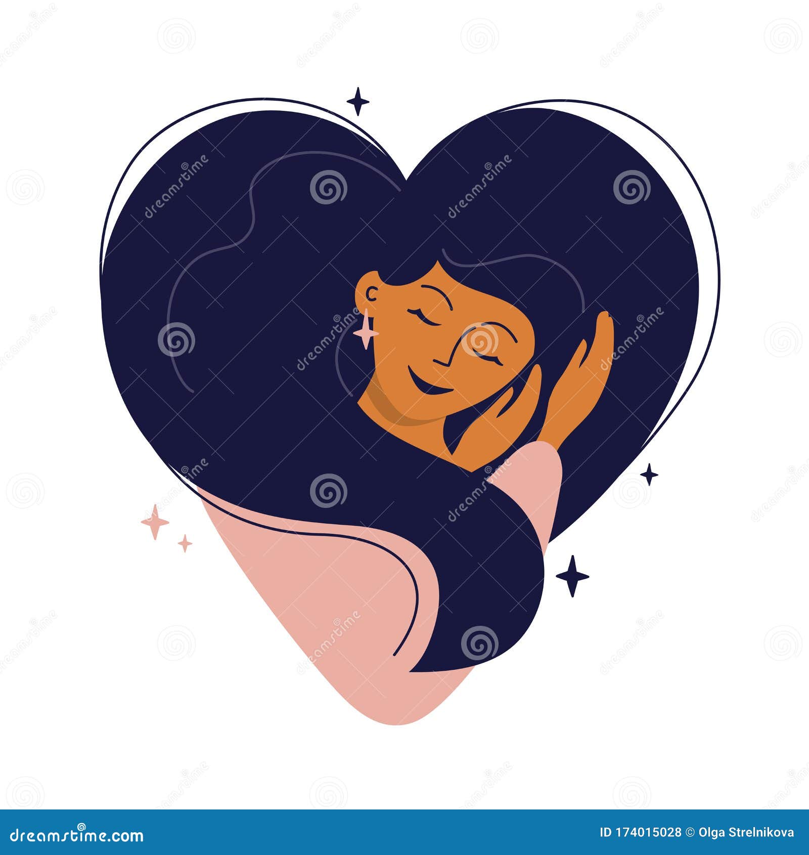 Self Care Or Love Yourself Vector Illustration Stock Vector
