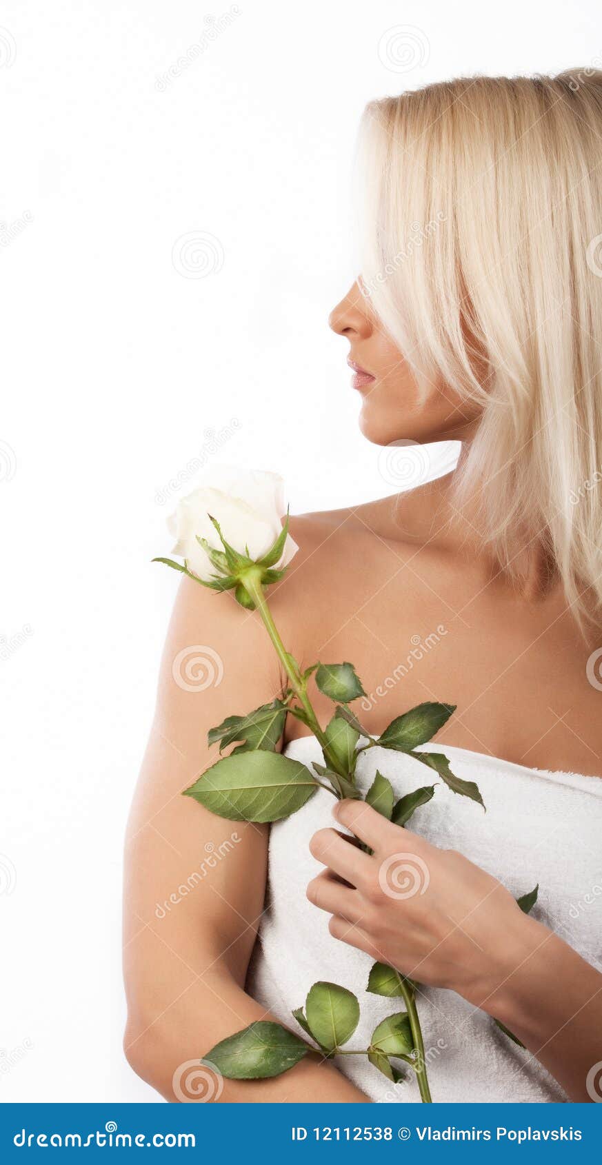 Cute girl holding a rose stock photo. Image of closeup - 12112538