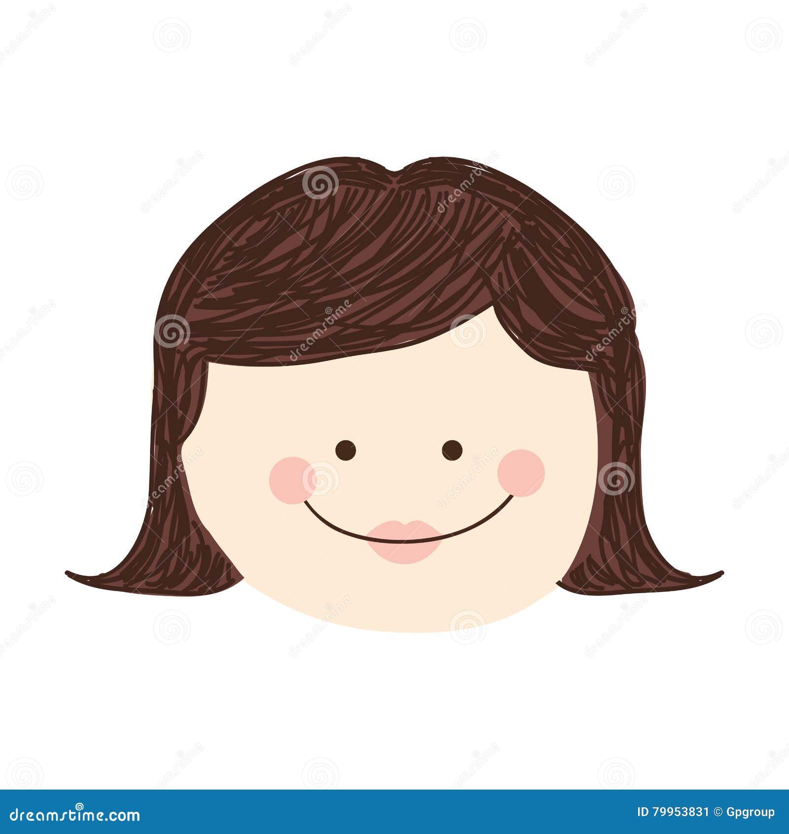 Cute girl icon stock vector. Illustration of together - 79953831