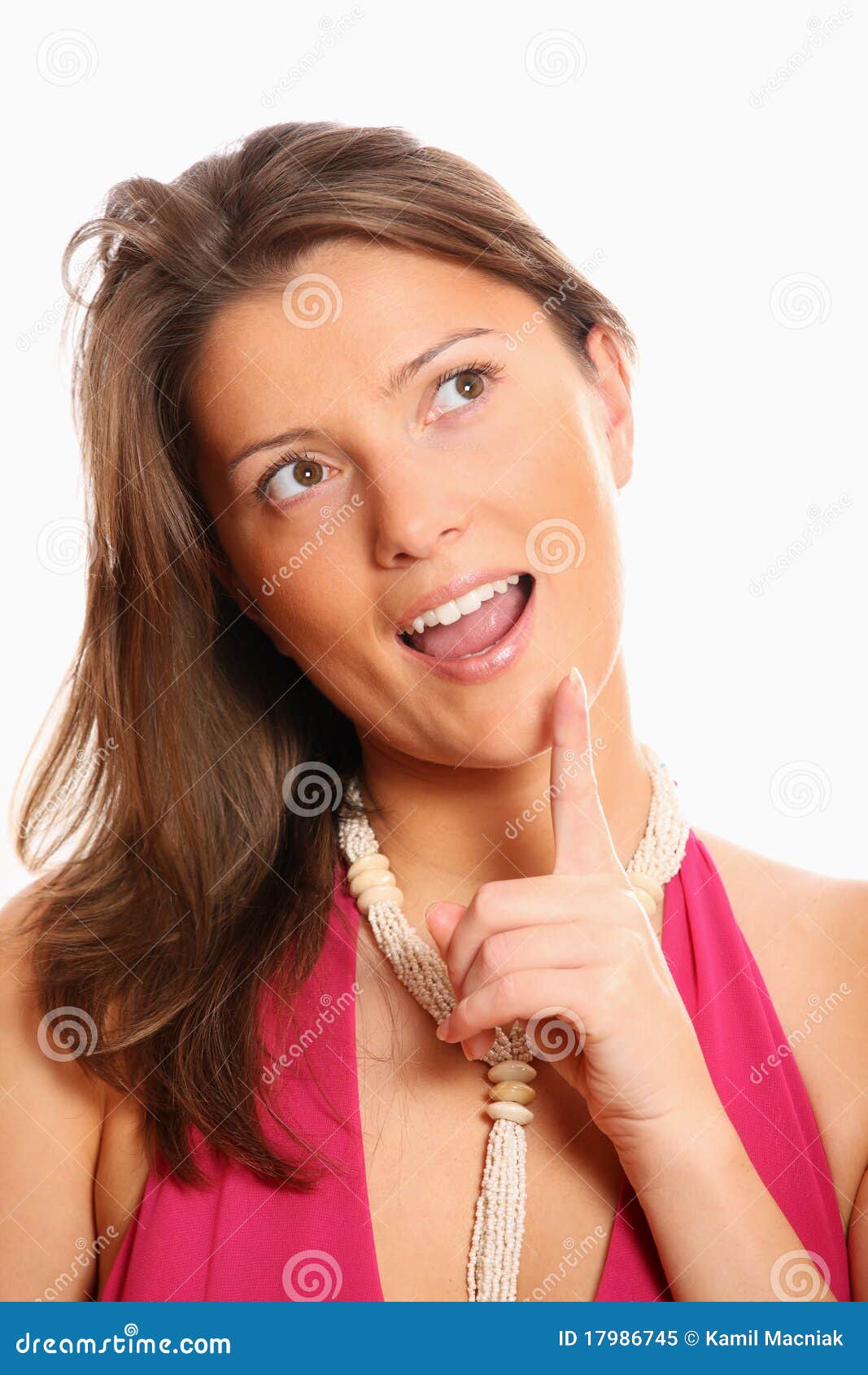 Cute girl with an idea stock image. Image of caucasian - 17986745