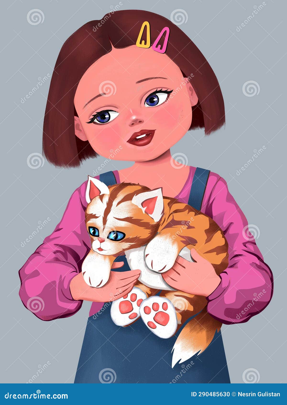 Cute Girl and Cute Kitty , Cat , Kitty , Pet , Girl , Girl , Child ...