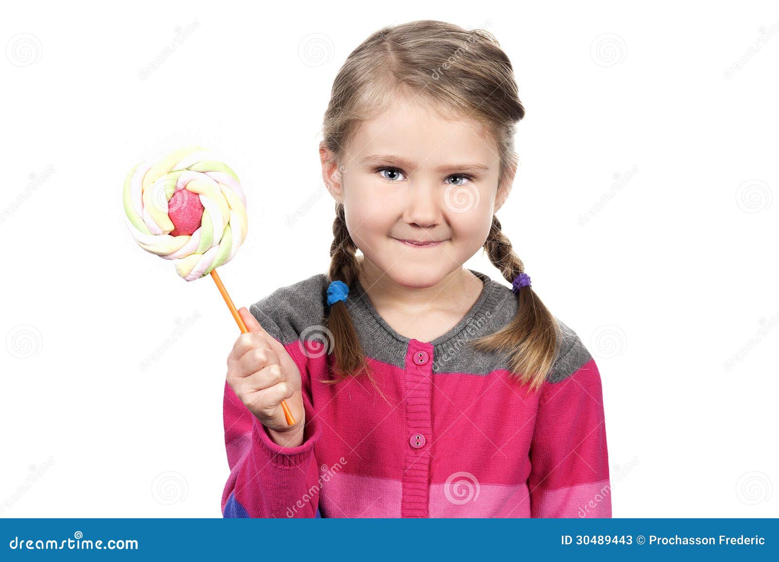 Cute girl with lollipop stock image. Image of little - 30489443