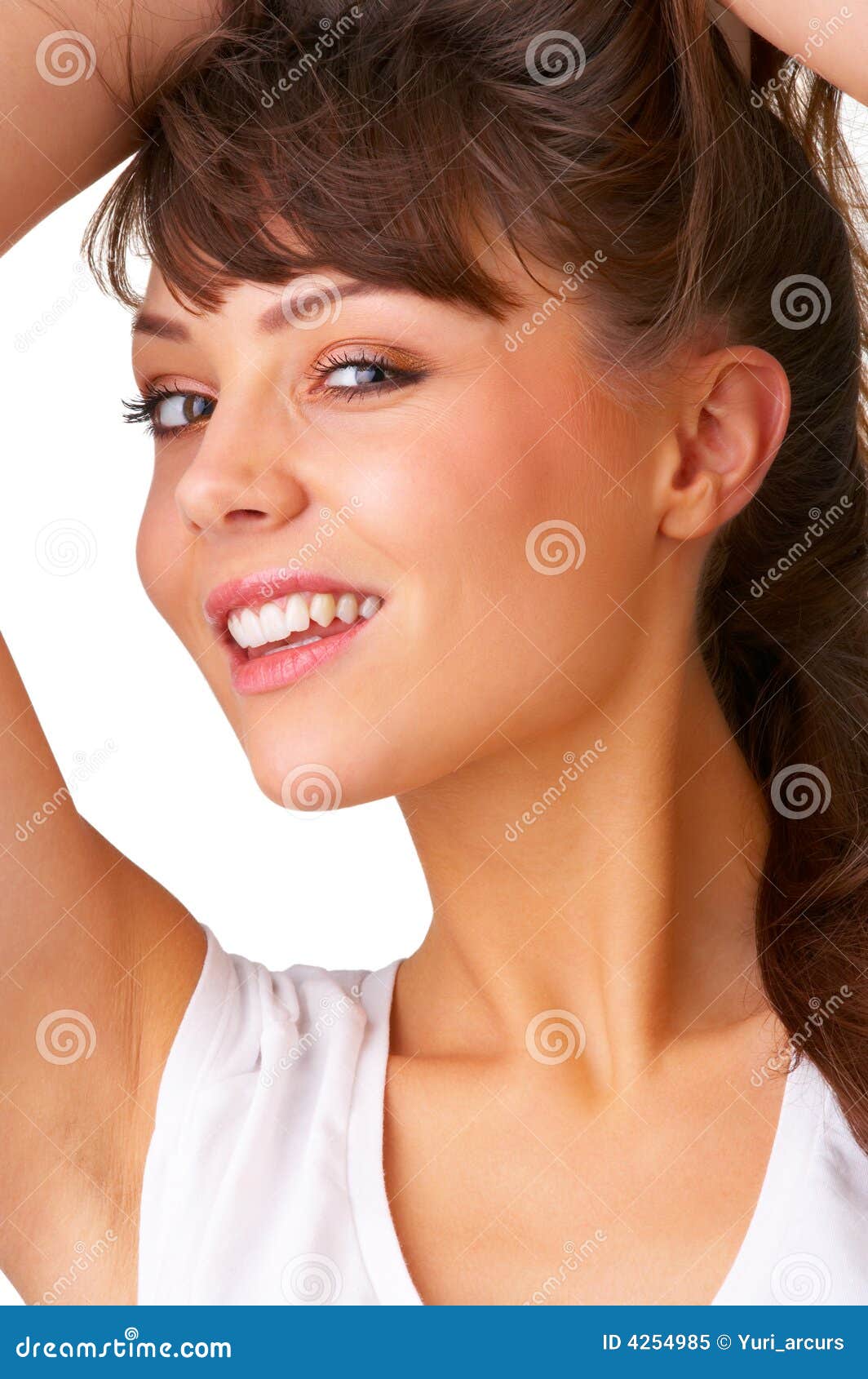 Cute girl looking at you stock image. Image of model, laughing - 4254985