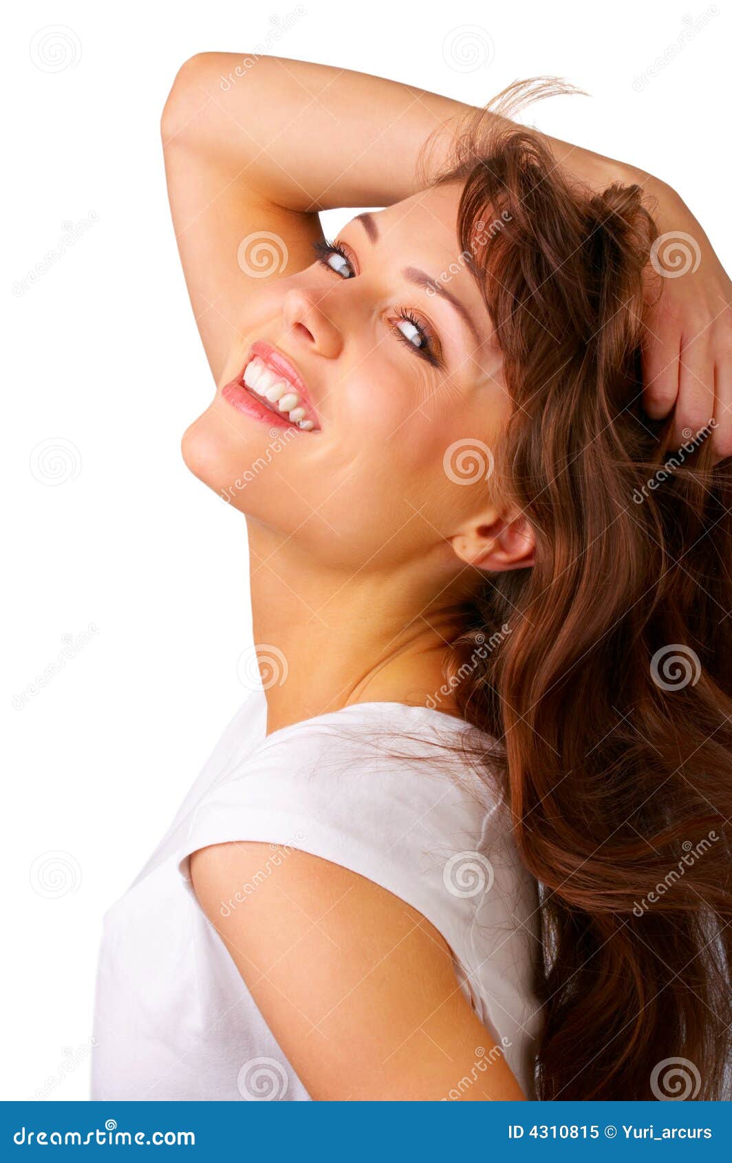 Cute girl looking at you stock image. Image of girls, laughing - 4310815