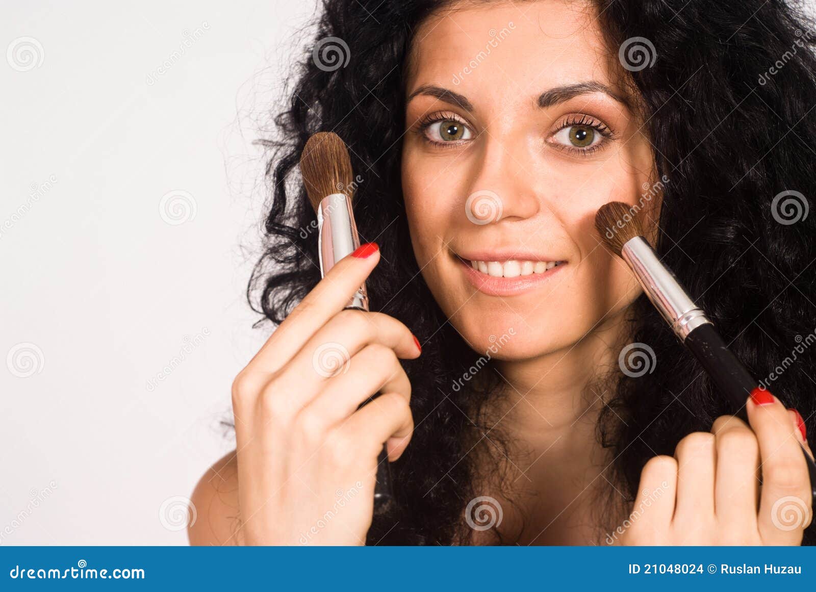 Cute girl making up stock photo. Image of young, vogue - 21048024