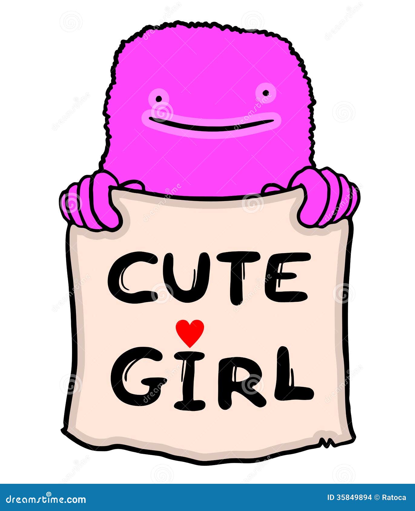 Cute girl message stock vector. Illustration of title - 35849894