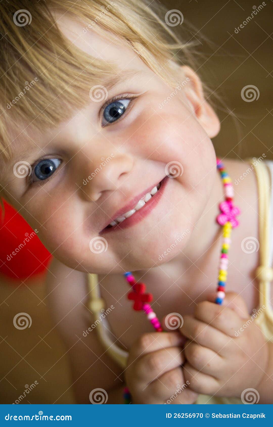 Cute girl with necklace stock photo. Image of white, lovable - 26256970