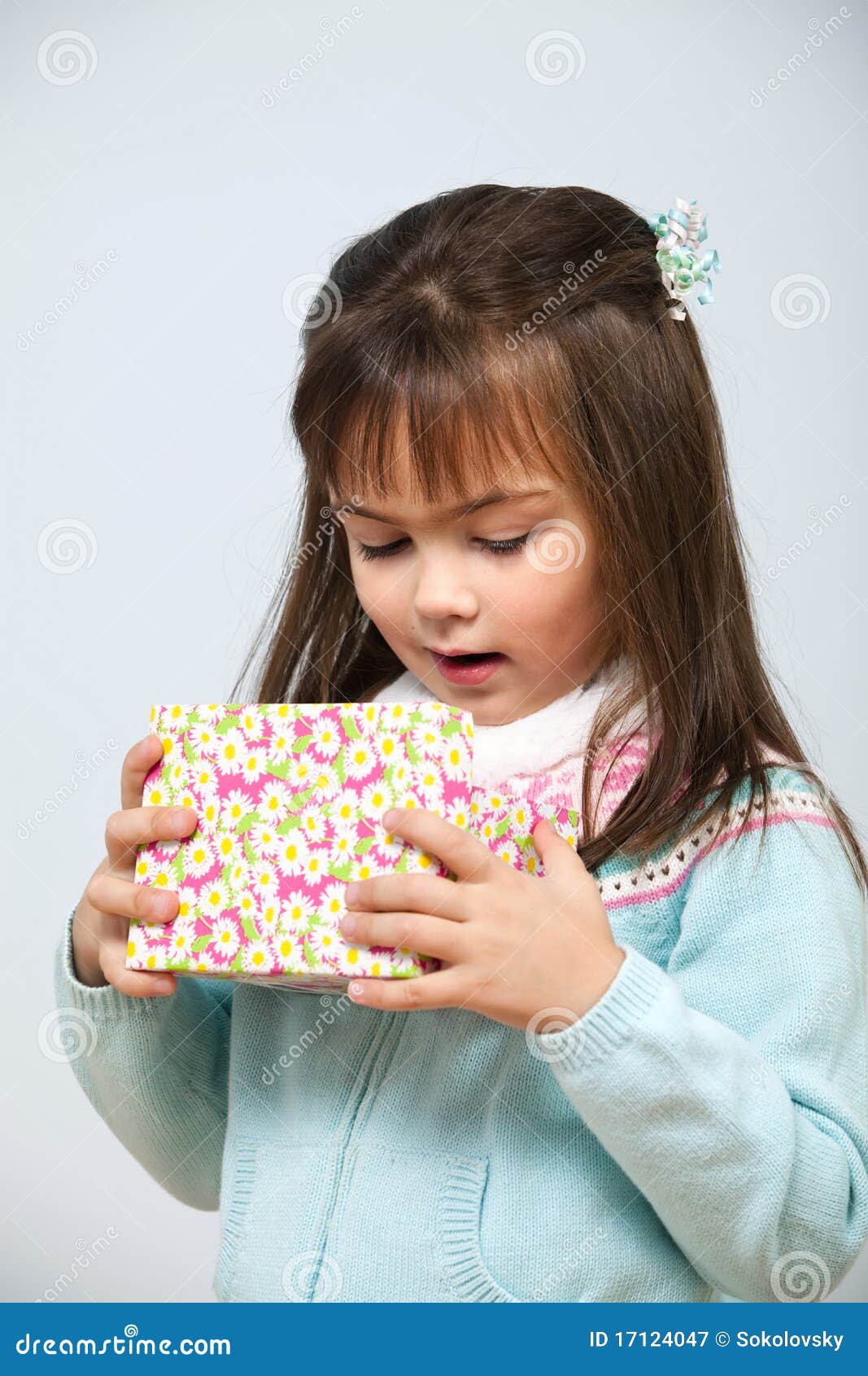 Cute girl opening gift box stock image. Image of beautiful - 17124047