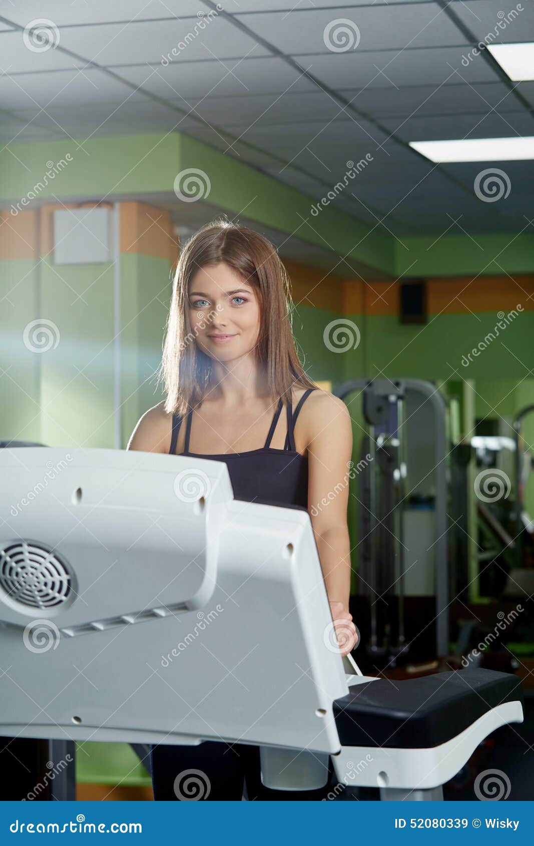 Cute Girl Posing while Exercising in Gym Stock Image - Image of female ...
