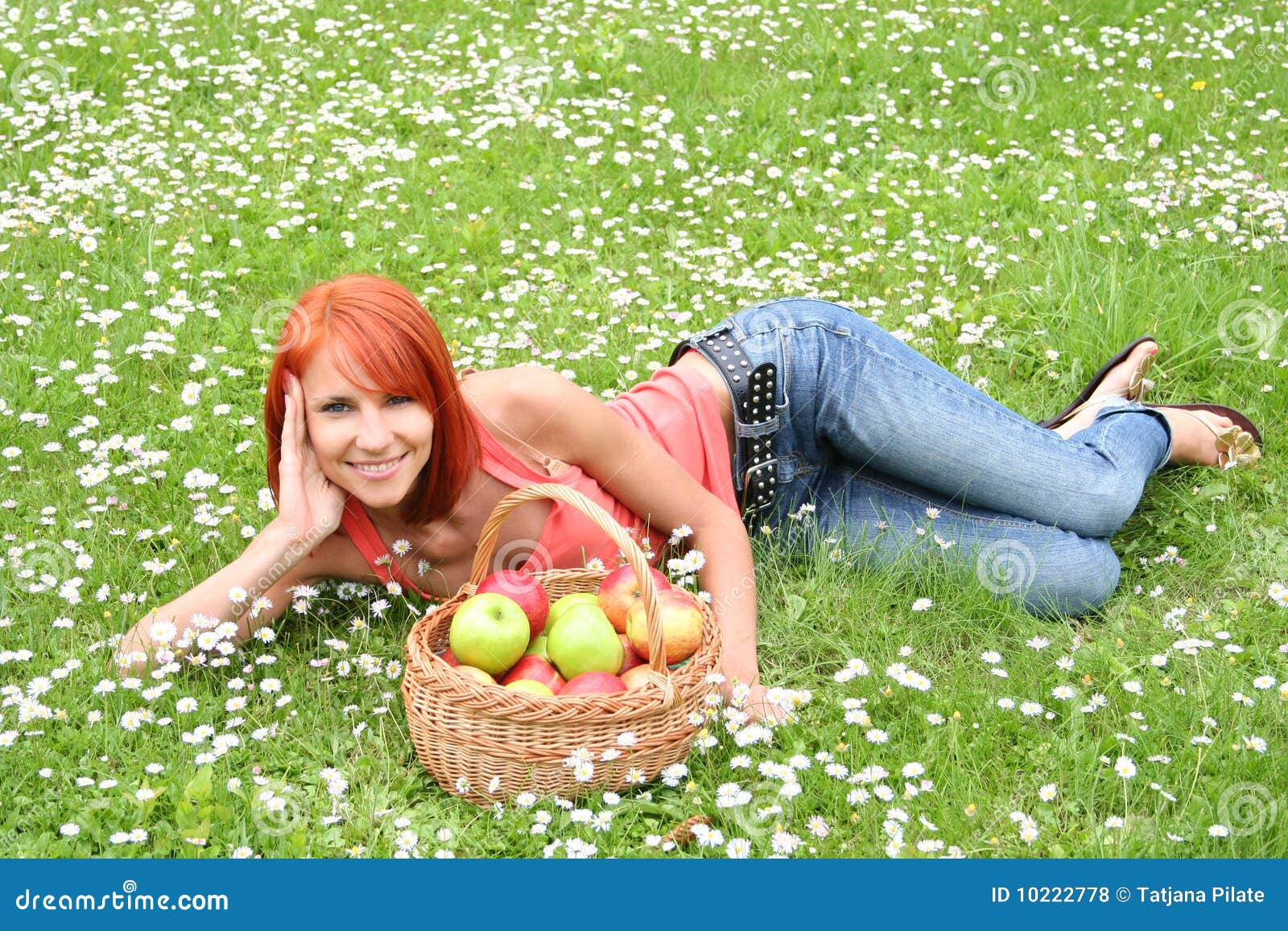 Cute girl relaxing stock photo. Image of harvest, female - 10222778