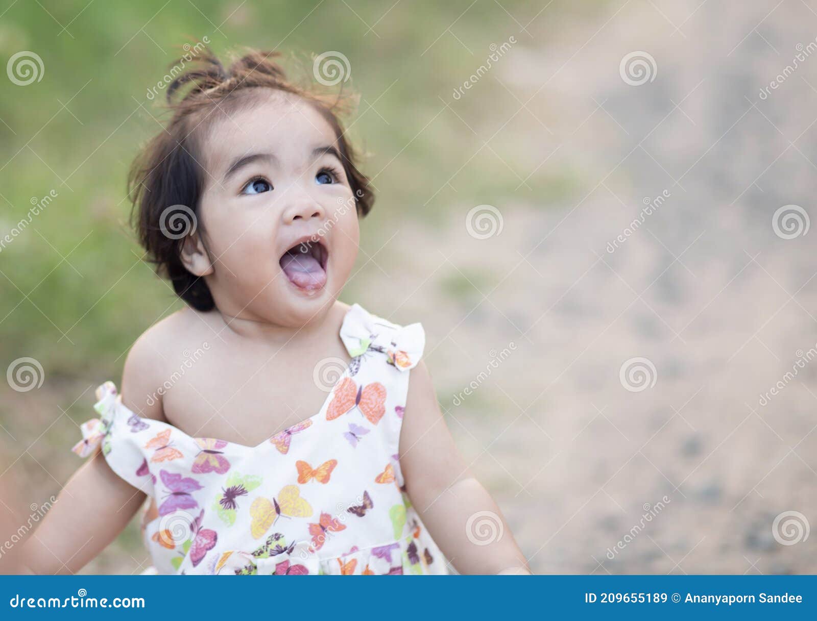 Cute Girl Smiling Brightly in the Setting Sun Stock Image - Image of ...
