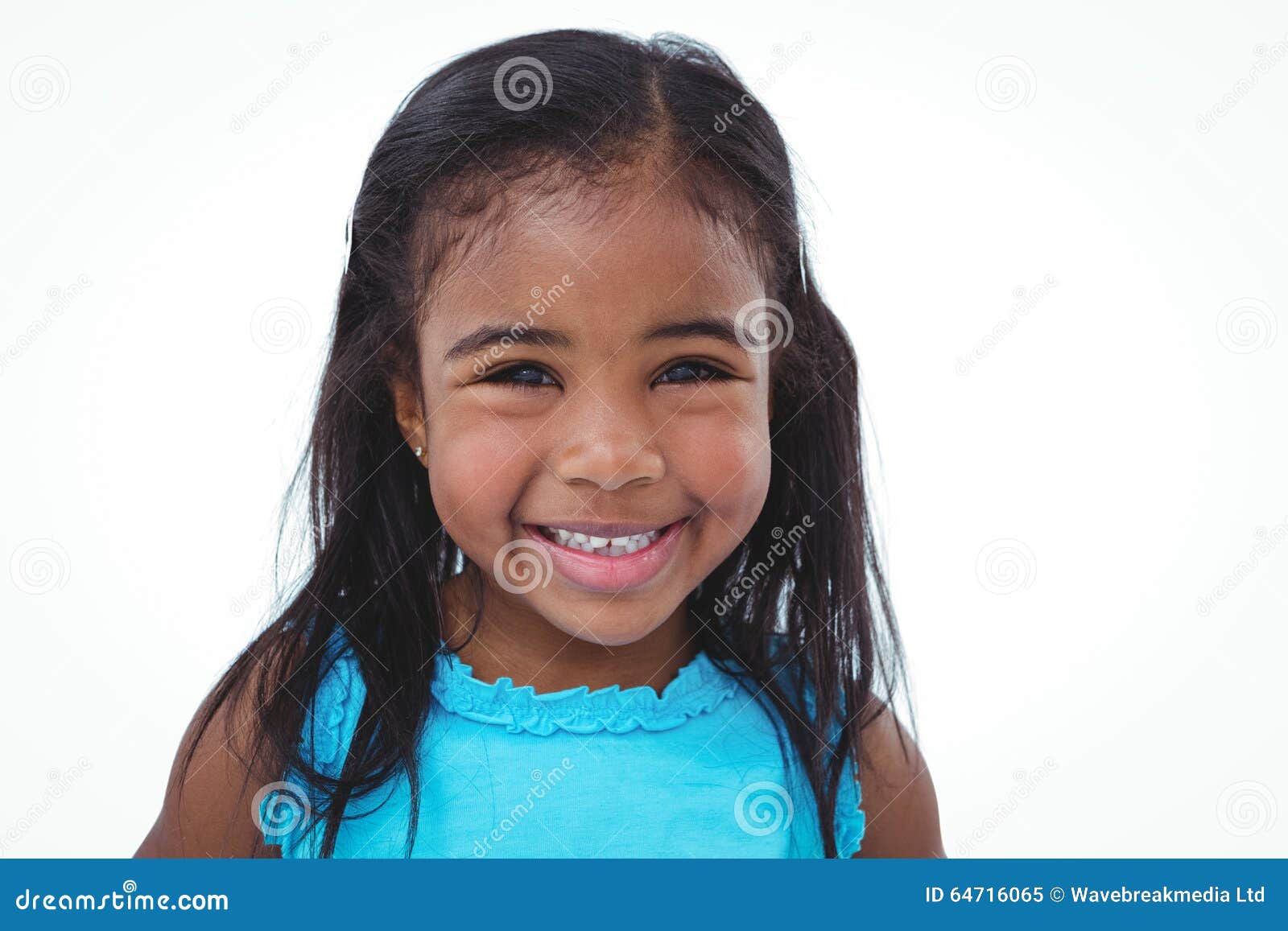 Cute Girl Smiling at the Camera Stock Image - Image of blue, happy ...