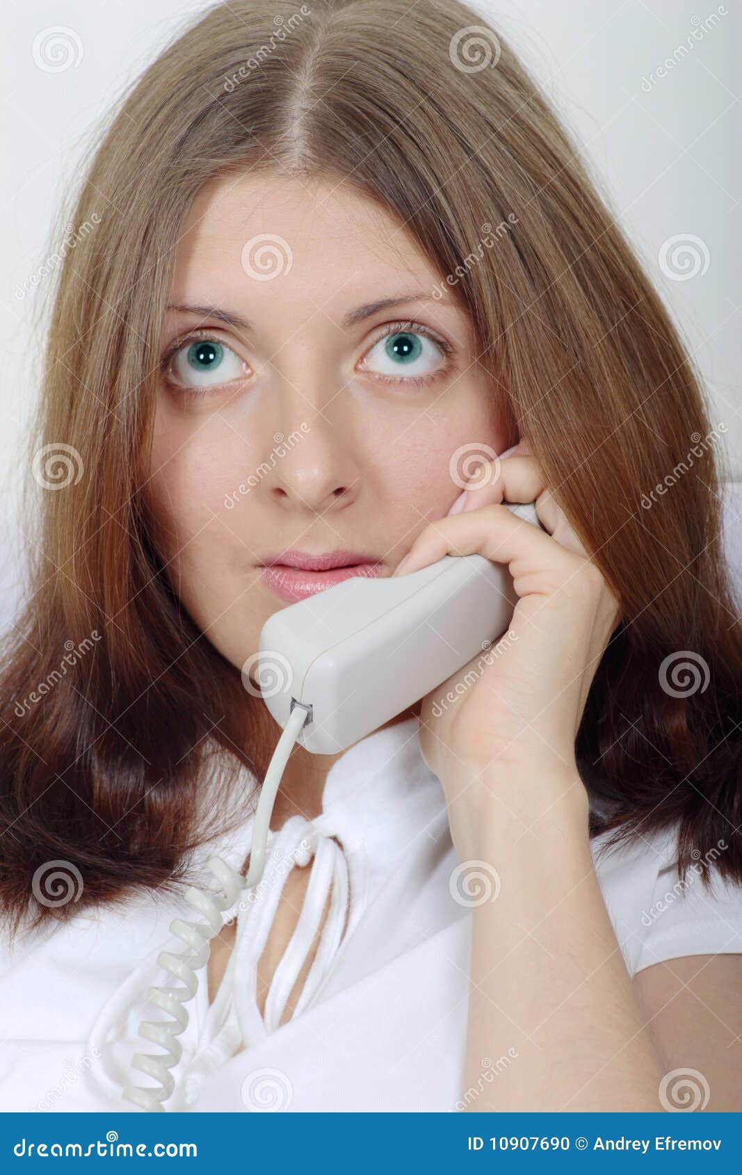The Cute Girl Speaking by Phone Stock Photo - Image of brunette, head ...