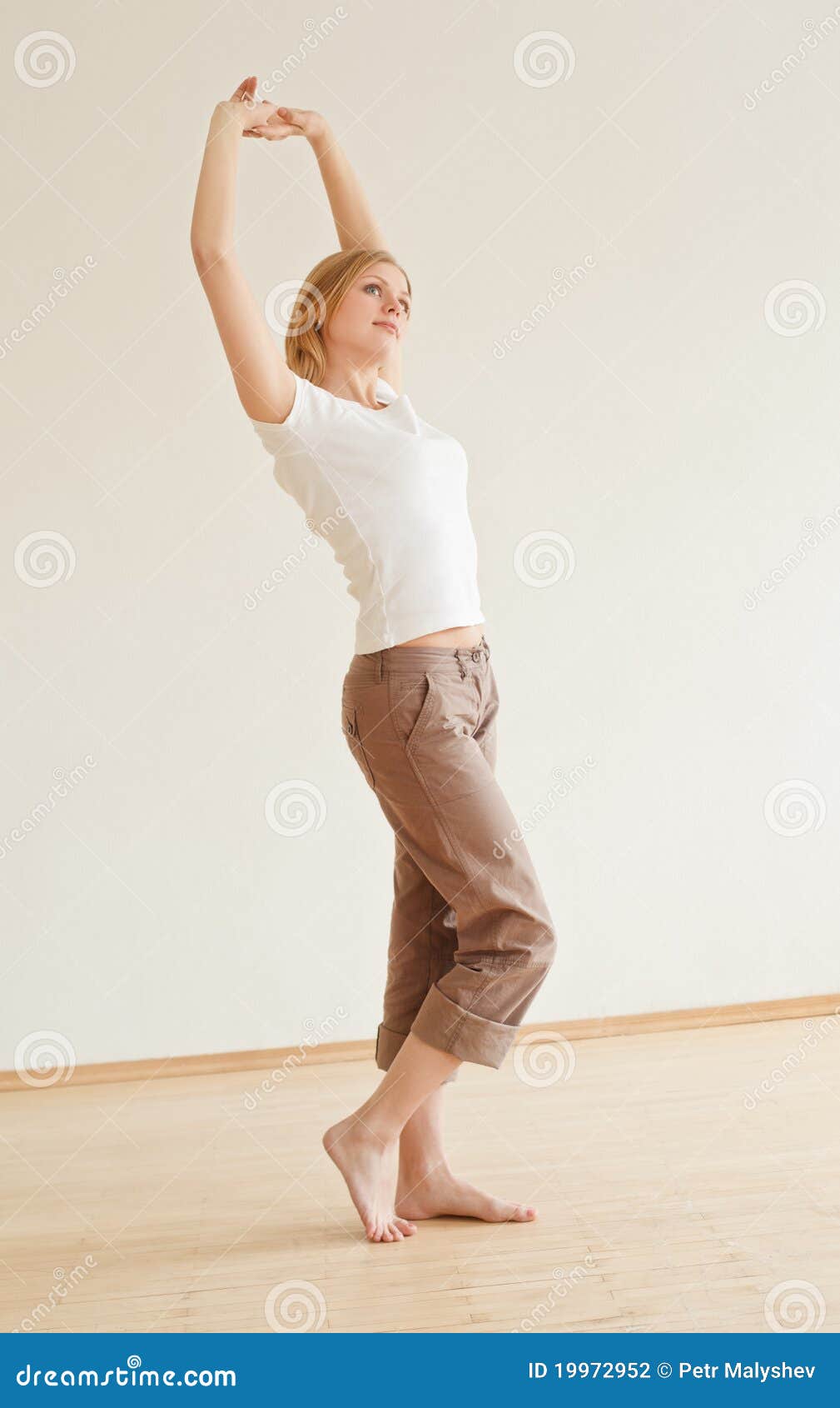 Cute Girl Stretches stock photo. Image of leisure, awake - 19972952