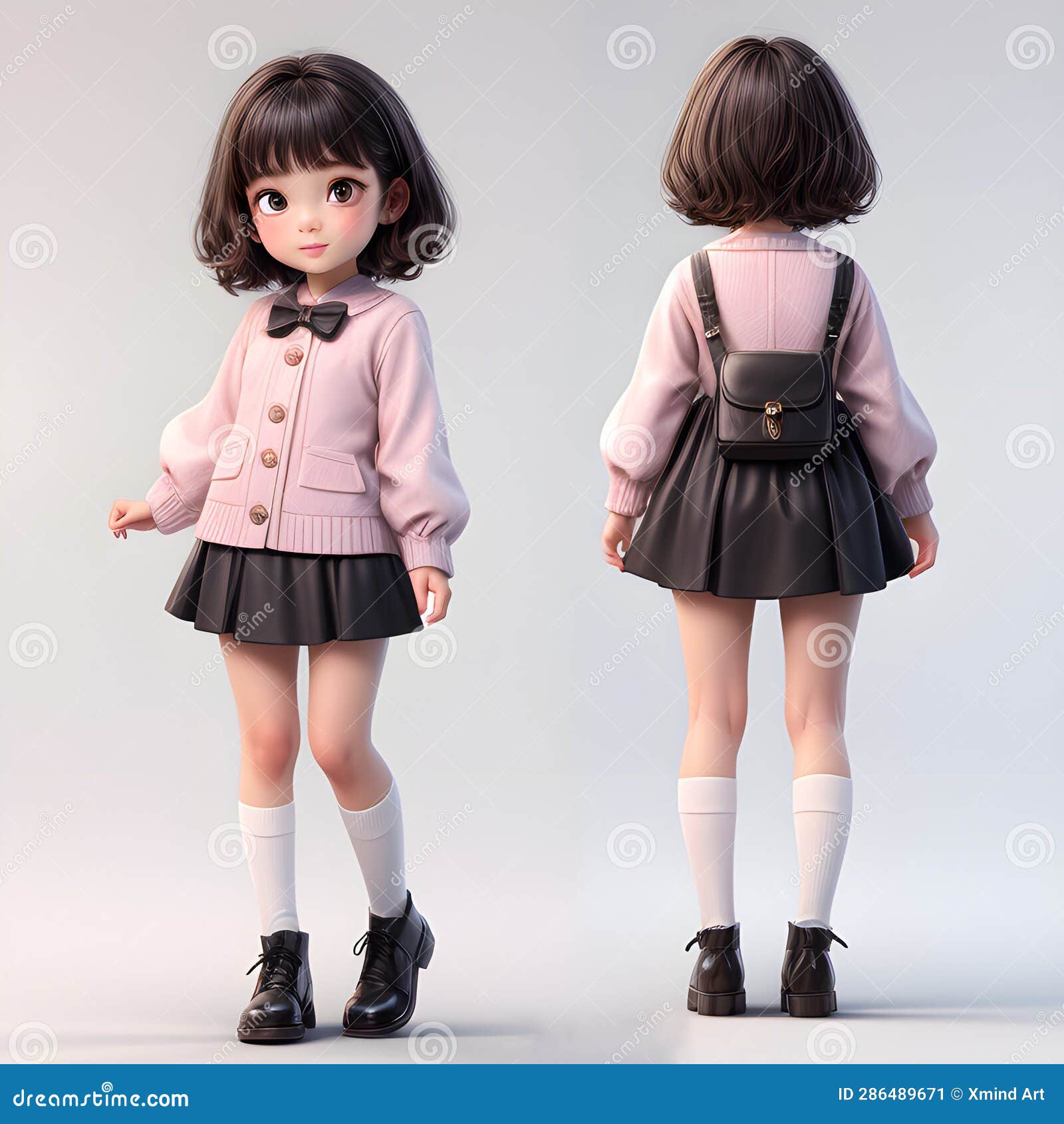 Cute Girl Student Character with Uniform Ai Generated Stock ...