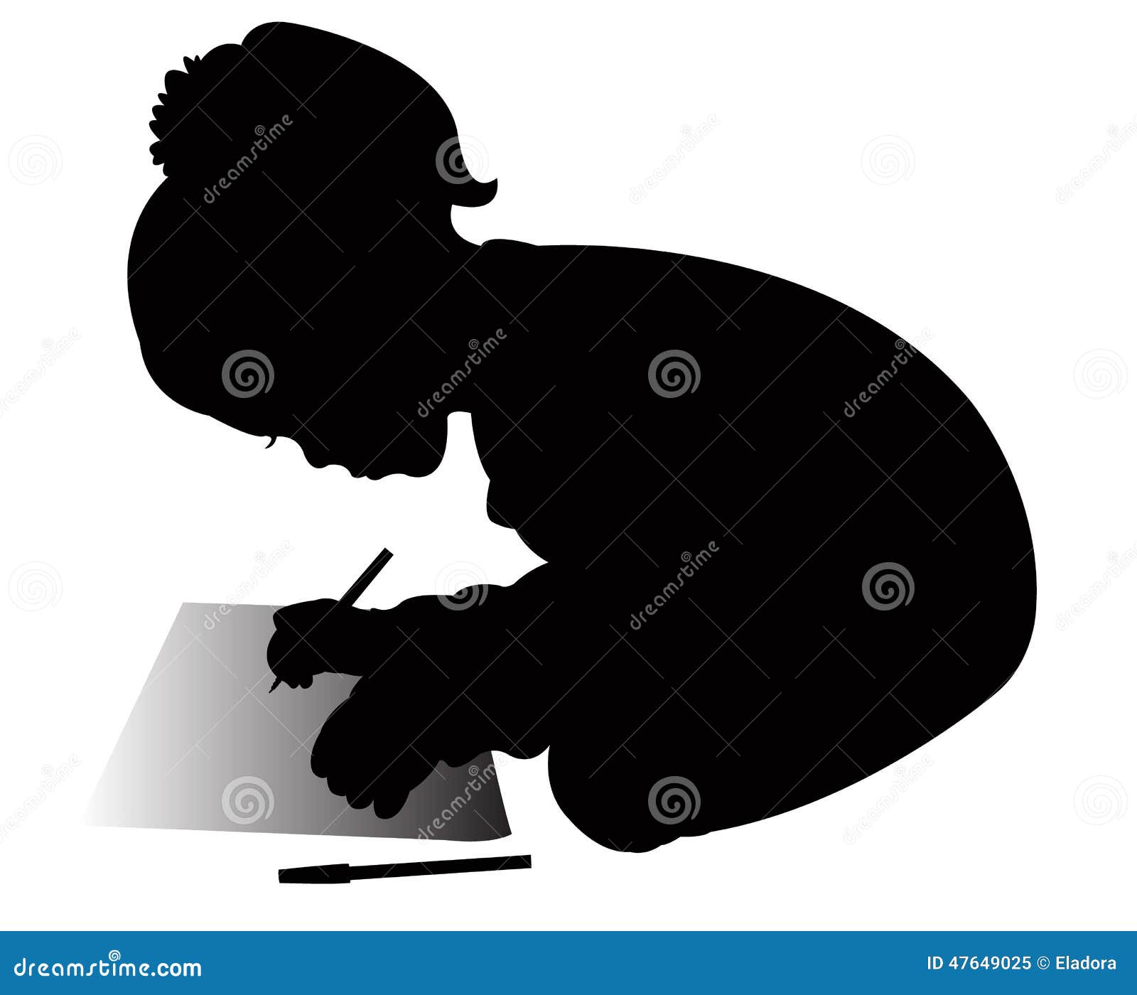 Student Studying Silhouette