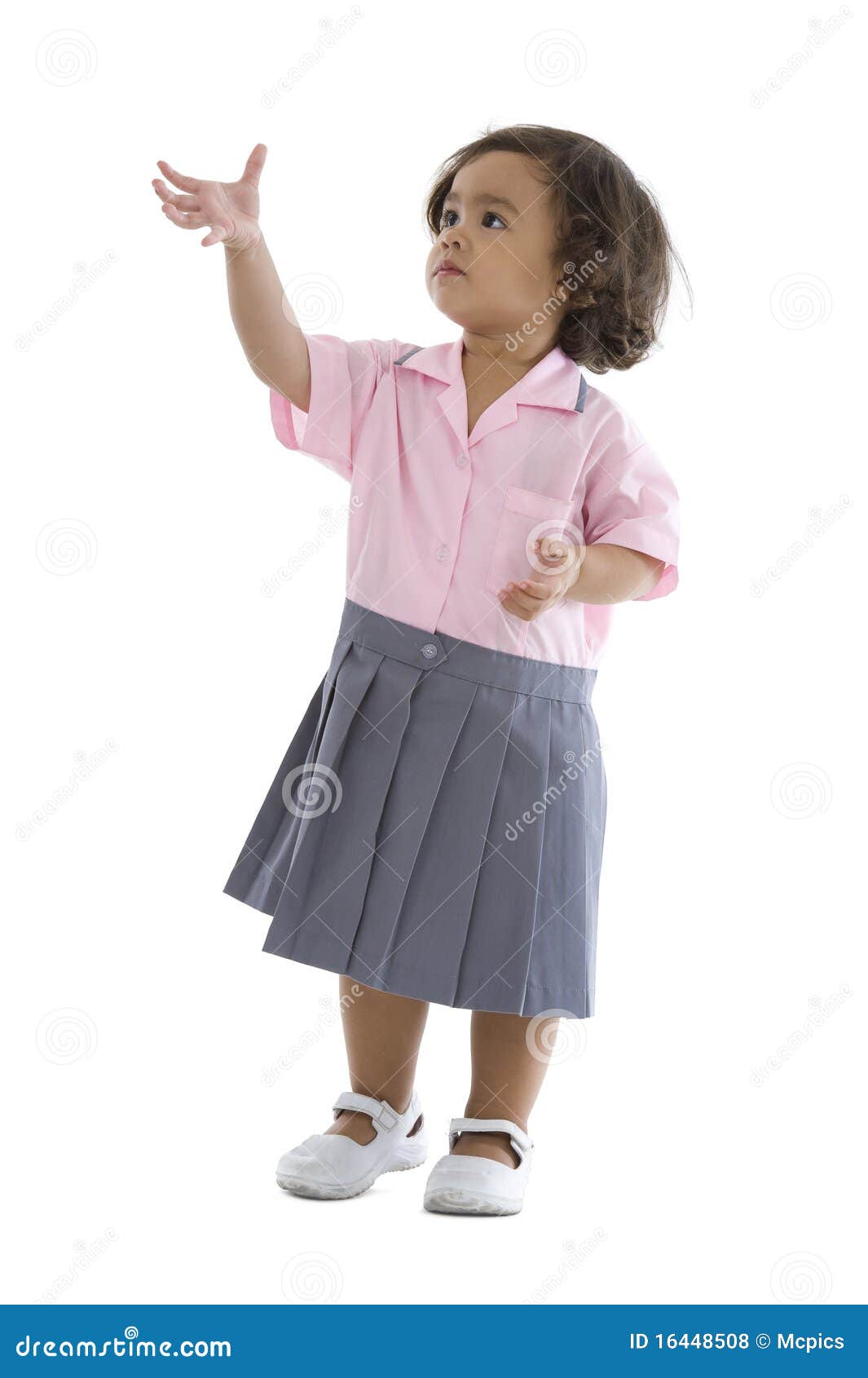 Cute girl taking something stock photo. Image of hands - 16448508