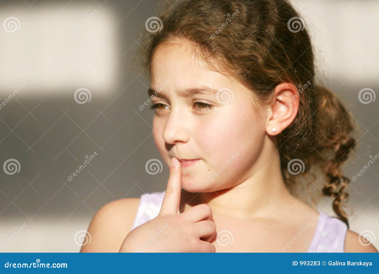 Cute girl thinking stock image. Image of good, teen, think - 993283