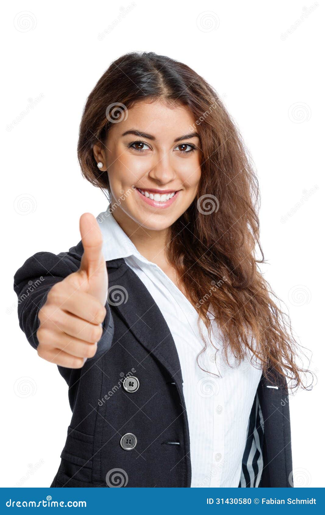 Cute Girl with thumb up stock photo. Image of background - 31430580
