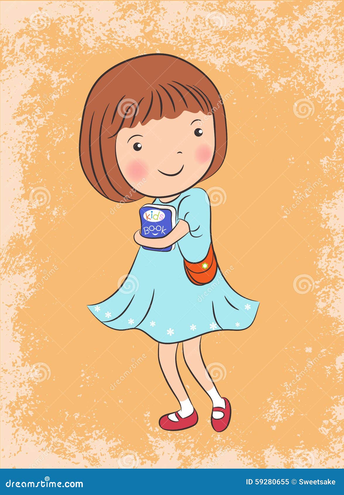 Cute Girl Vector Illustration Stock Vector - Illustration of beauty ...