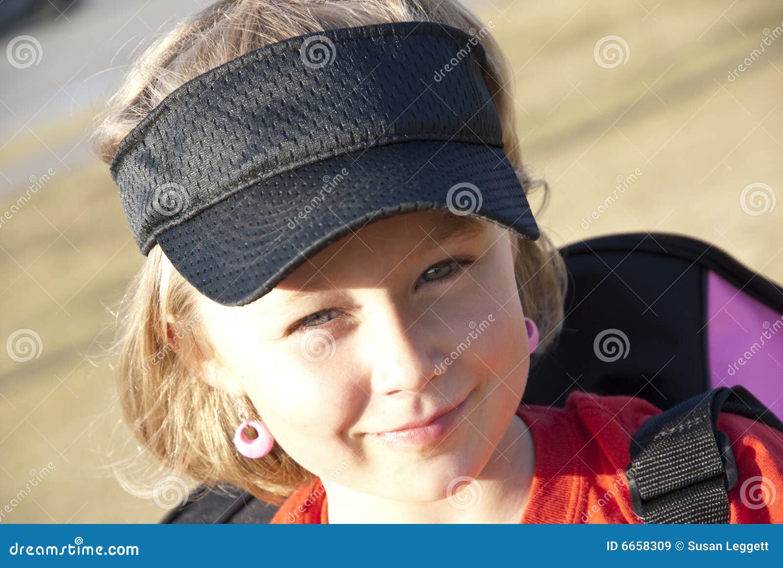 Cute Girl with Visor stock image. Image of shining, walk - 6658309