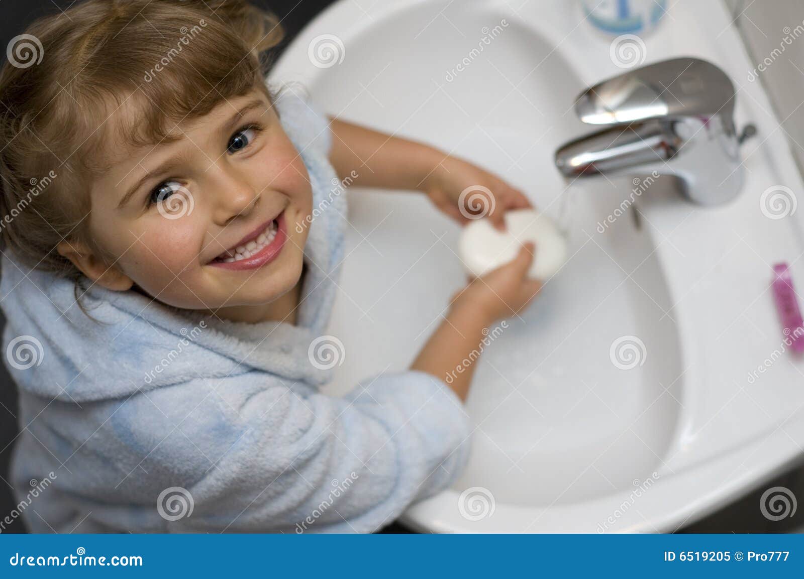 Cute girl washing hands stock image. Image of hand, lifestyle - 6519205