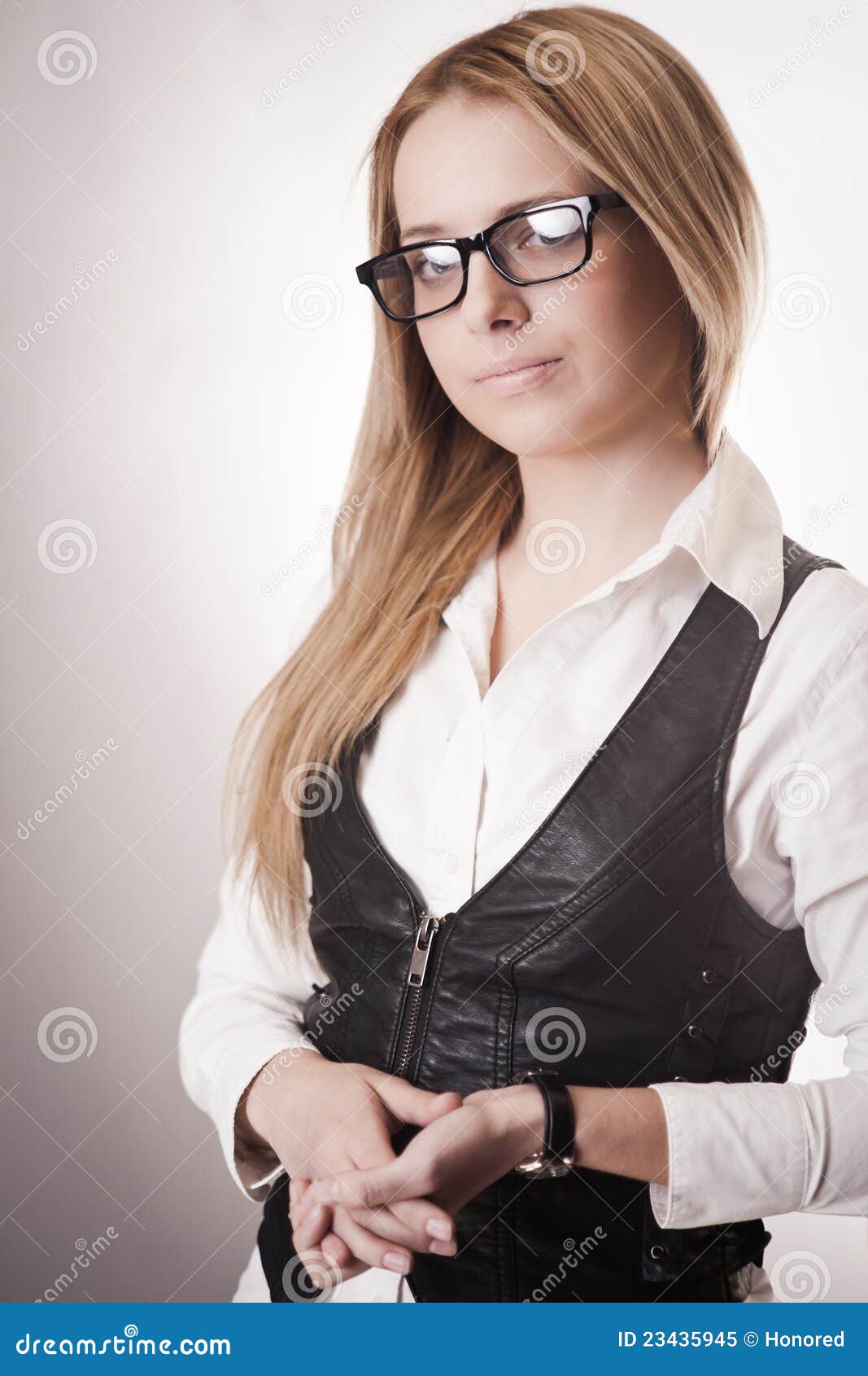 Cute girl wearing glasses stock image. Image of eyes - 23435945
