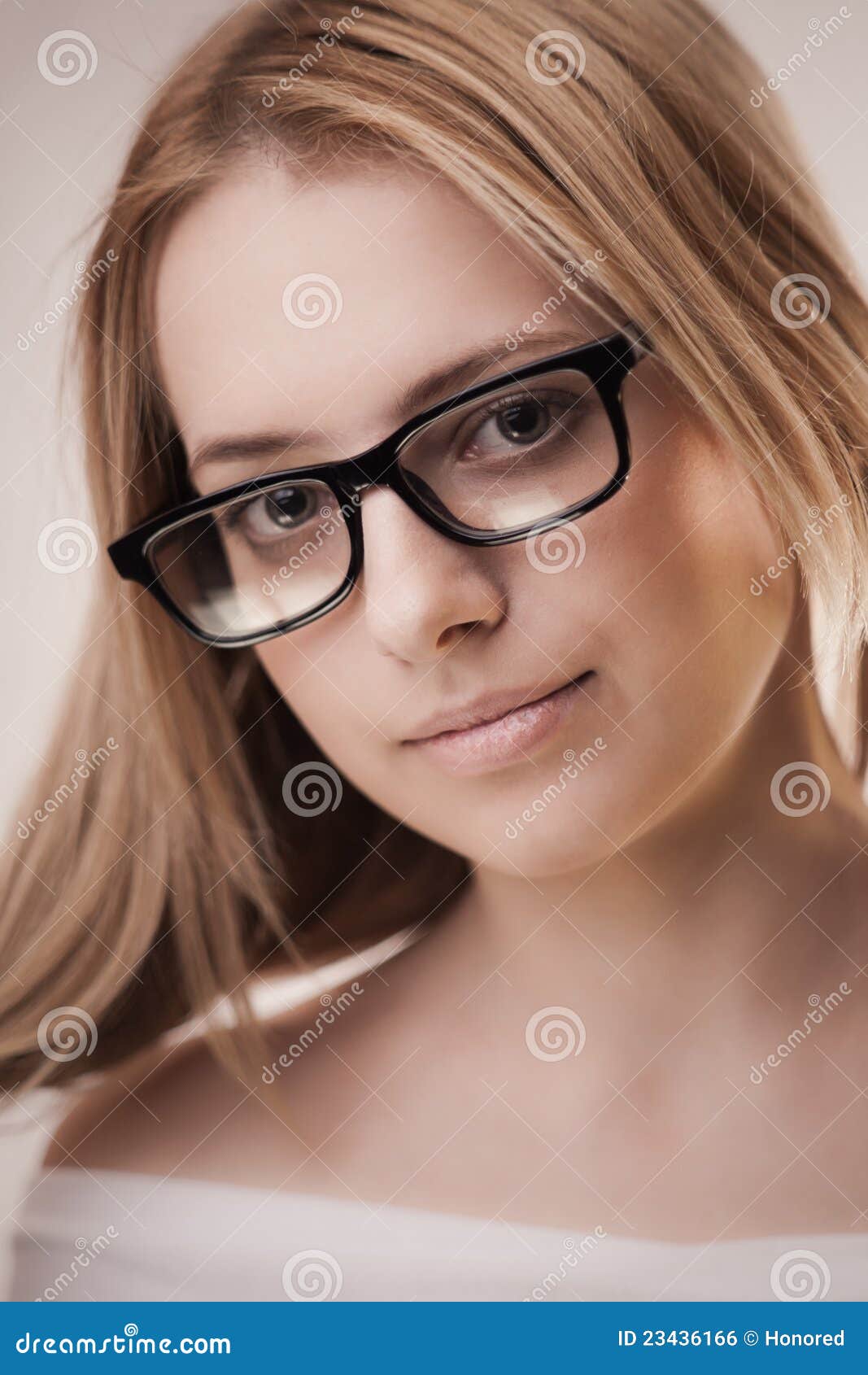 Cute girl wearing glasses stock photo. Image of short - 23436166