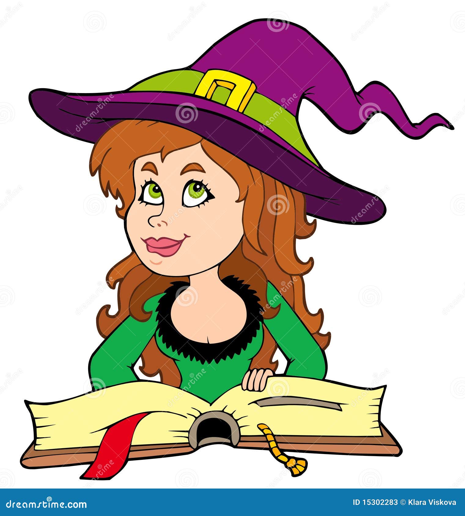 Witch Reading Magic Book With Candle Light At Red Moon Background With ...
