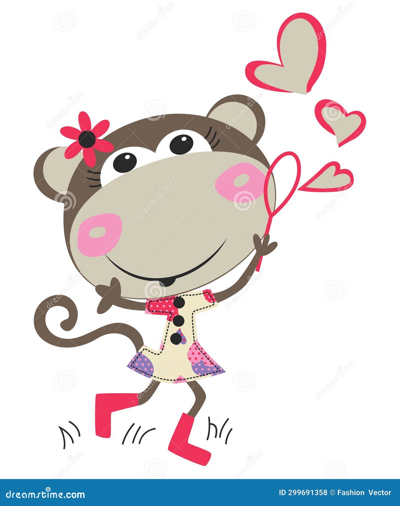Cute Girls Monkey Vector Stock Illustrations Stock Illustration ...