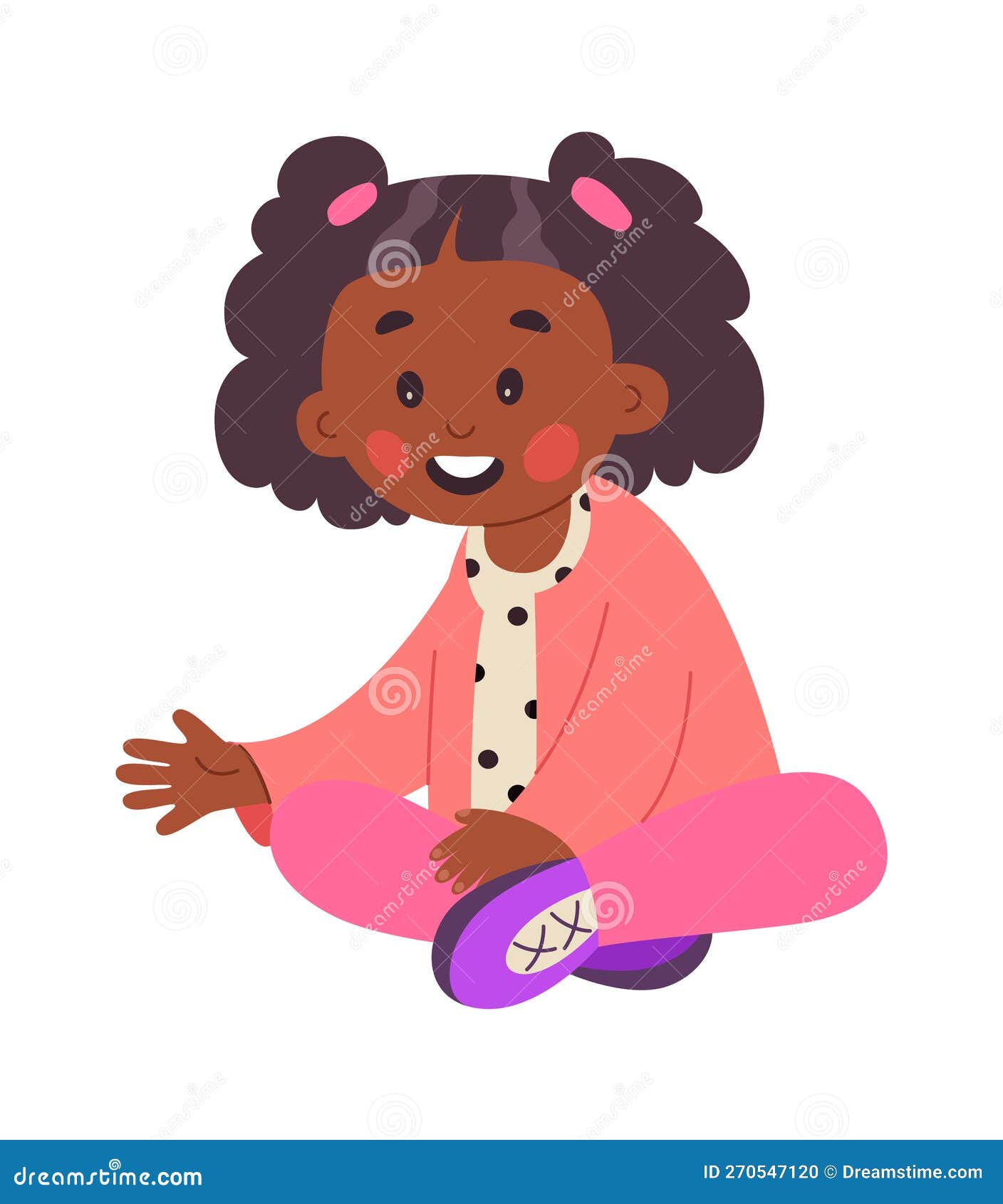 Cute Girls Sitting Flat Icon Stock Vector - Illustration of children ...