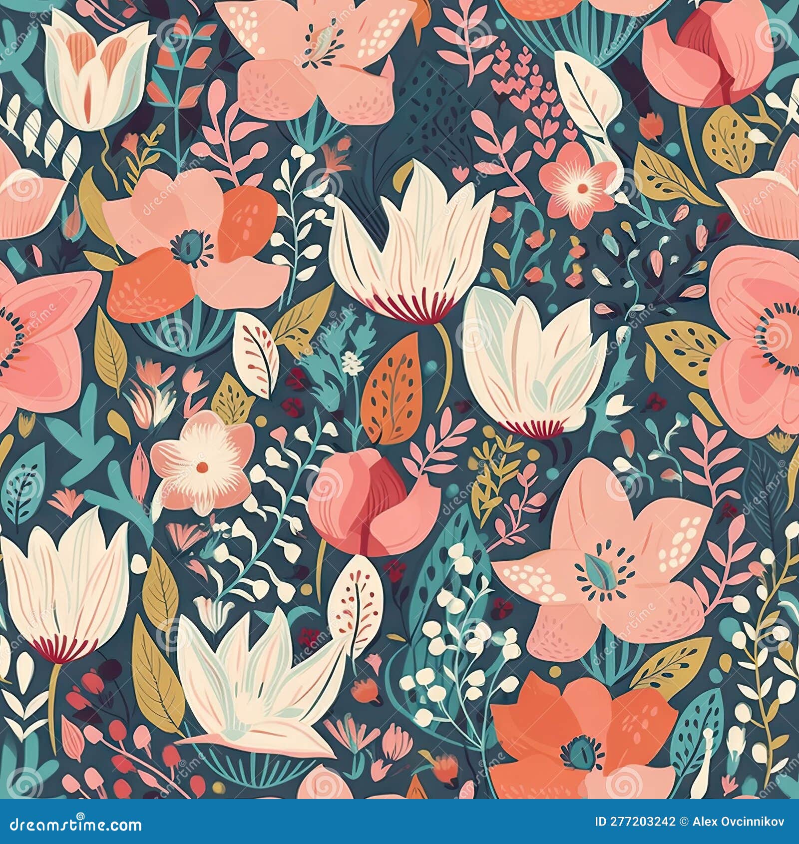 Cute Girly Flower Pattern for Scrapbooking and Invitations. Stock ...