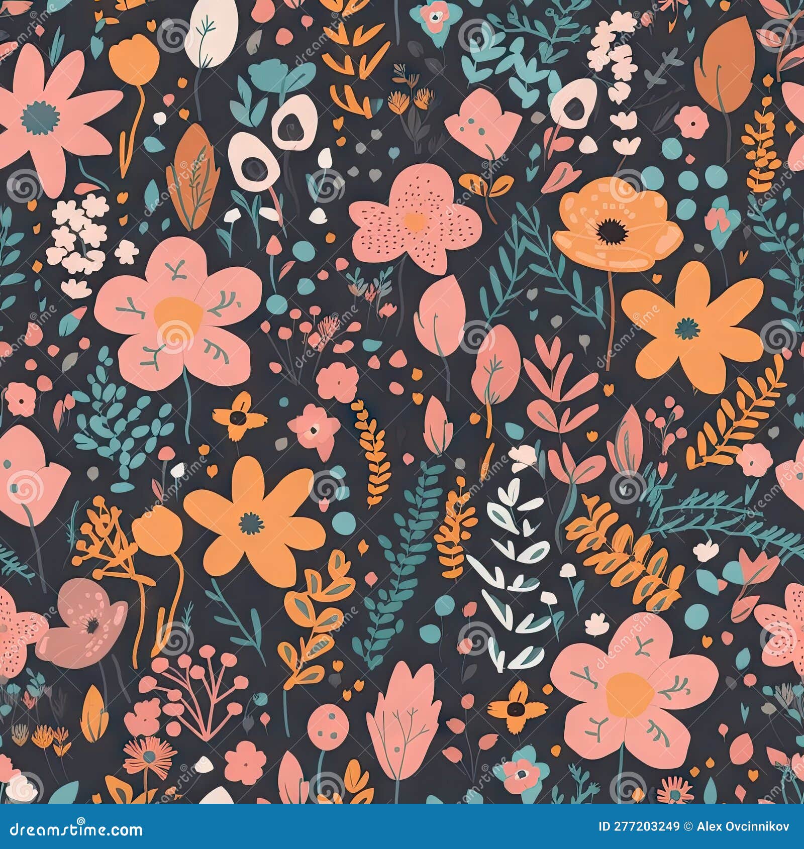 Cute Girly Flower Pattern for Scrapbooking and Invitations. Stock ...