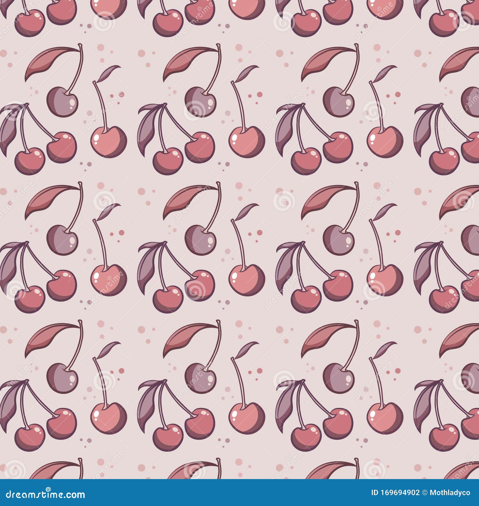 Cute Girly Repeat Pattern Cherry Design Stock Illustration ...