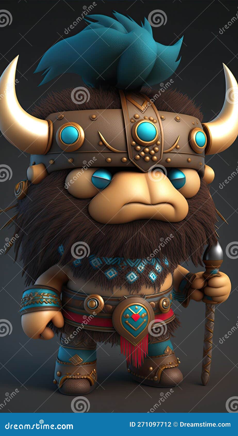 Cute Gnu Animal Warrior 3D Game Model Generative AI Stock Illustration ...